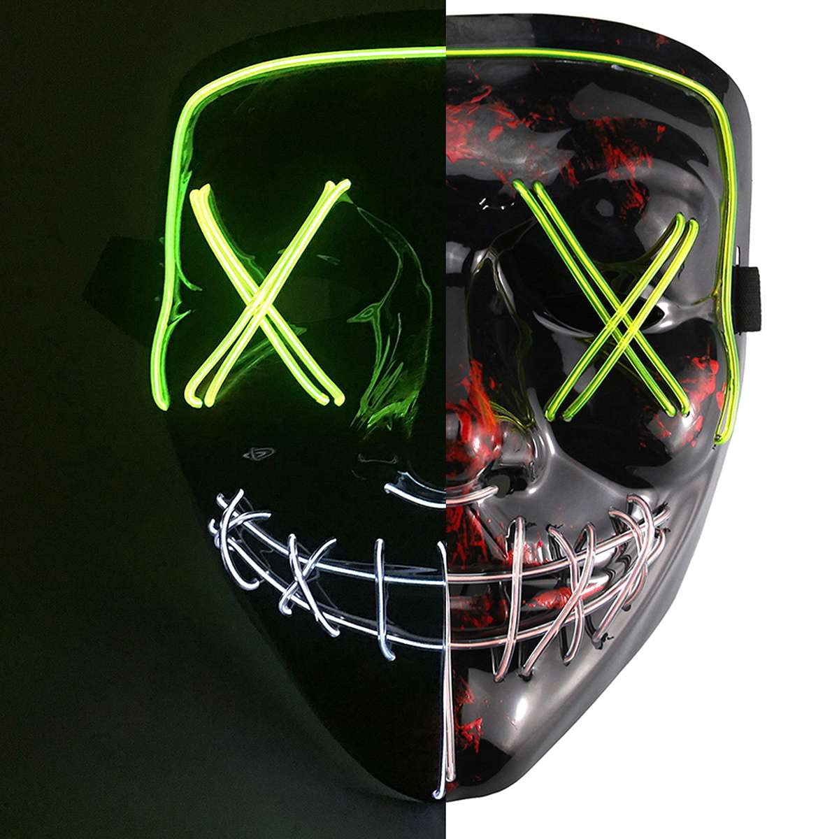 LAVA Halloween Mask for Adults Children LED Light Up Mask for Parties ...