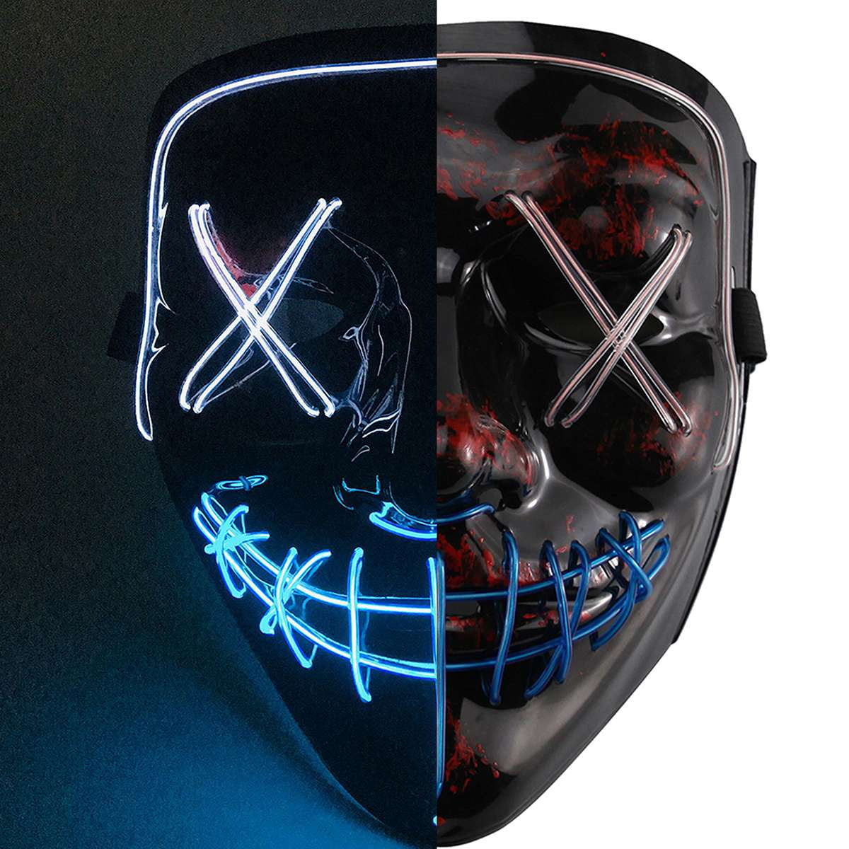 LAVA Halloween Mask for Adults Children LED Light Up Mask for Parties ...