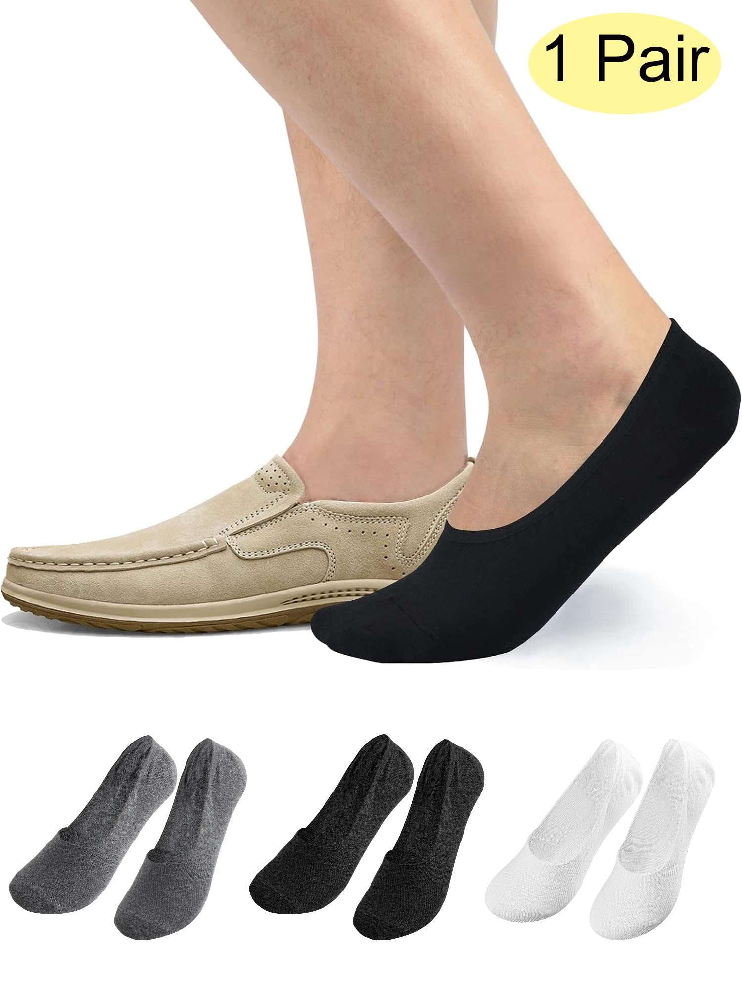 LAVA Men No Show Socks Thin Non Slip Low Cut Liner Cotton Socks for ...