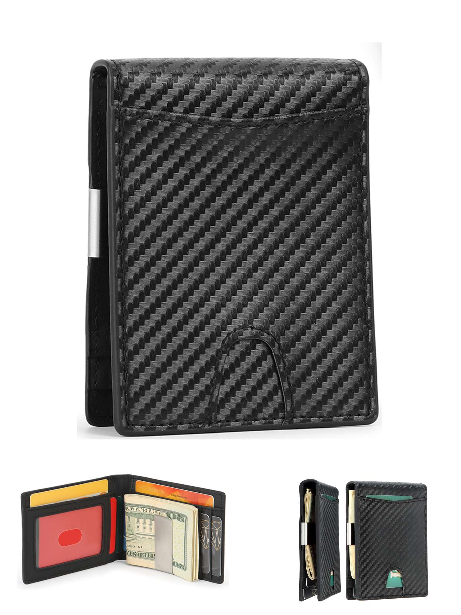 LAVA Mens RFID Blocking Slim Leather Wallet with Money Clip ID Credit ...