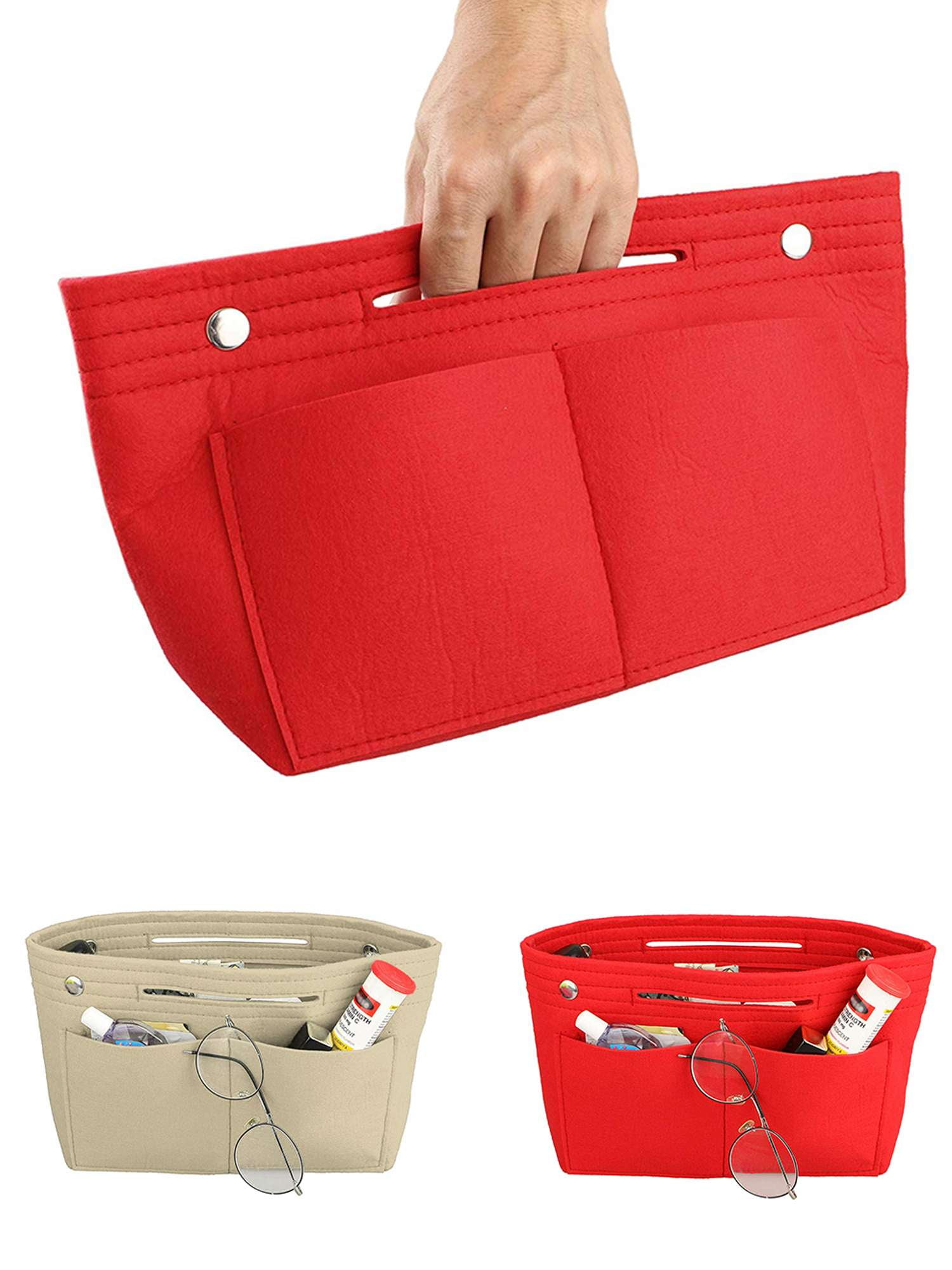 LAVA Portable Purse Organizer Insert for Handbags Felt Tote Bag ...