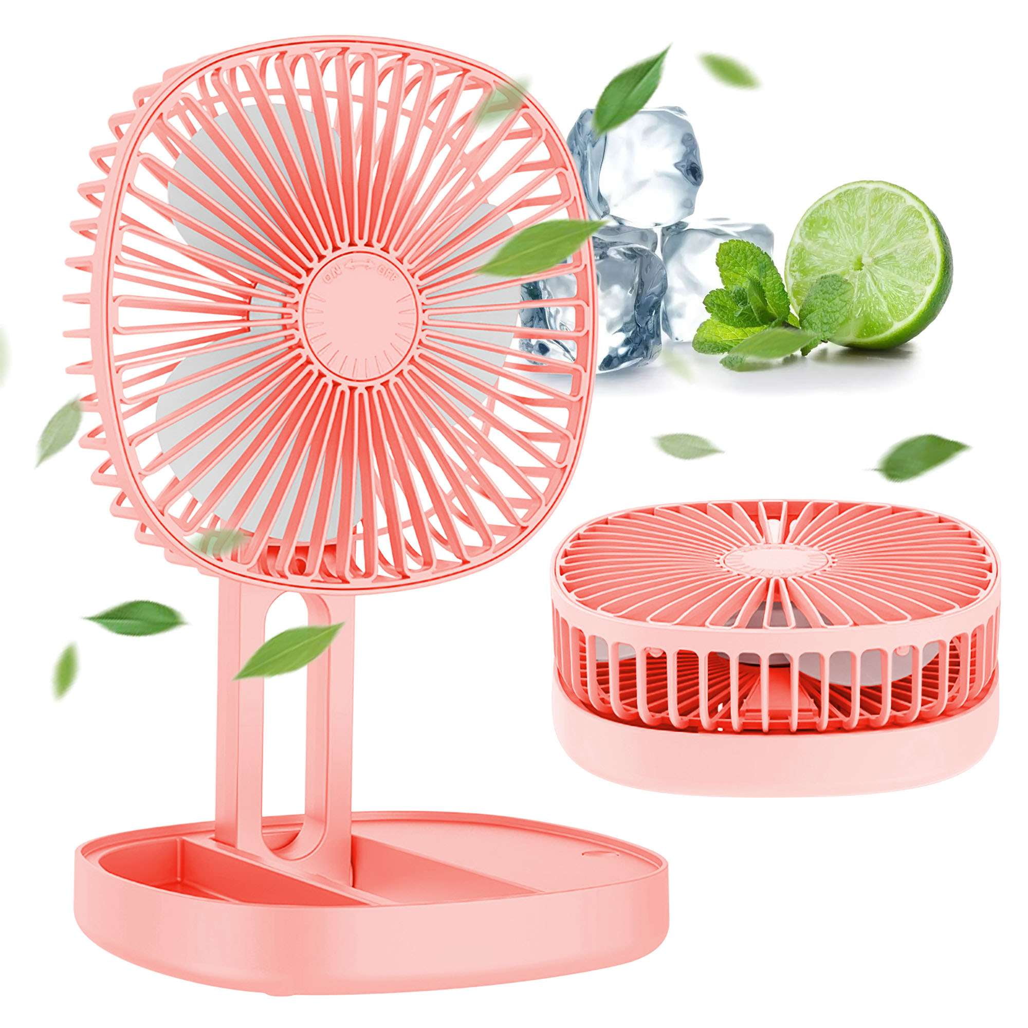 LAVA Portable Travel Fan Folding Desk Fan Battery Operated&Rechargeable ...