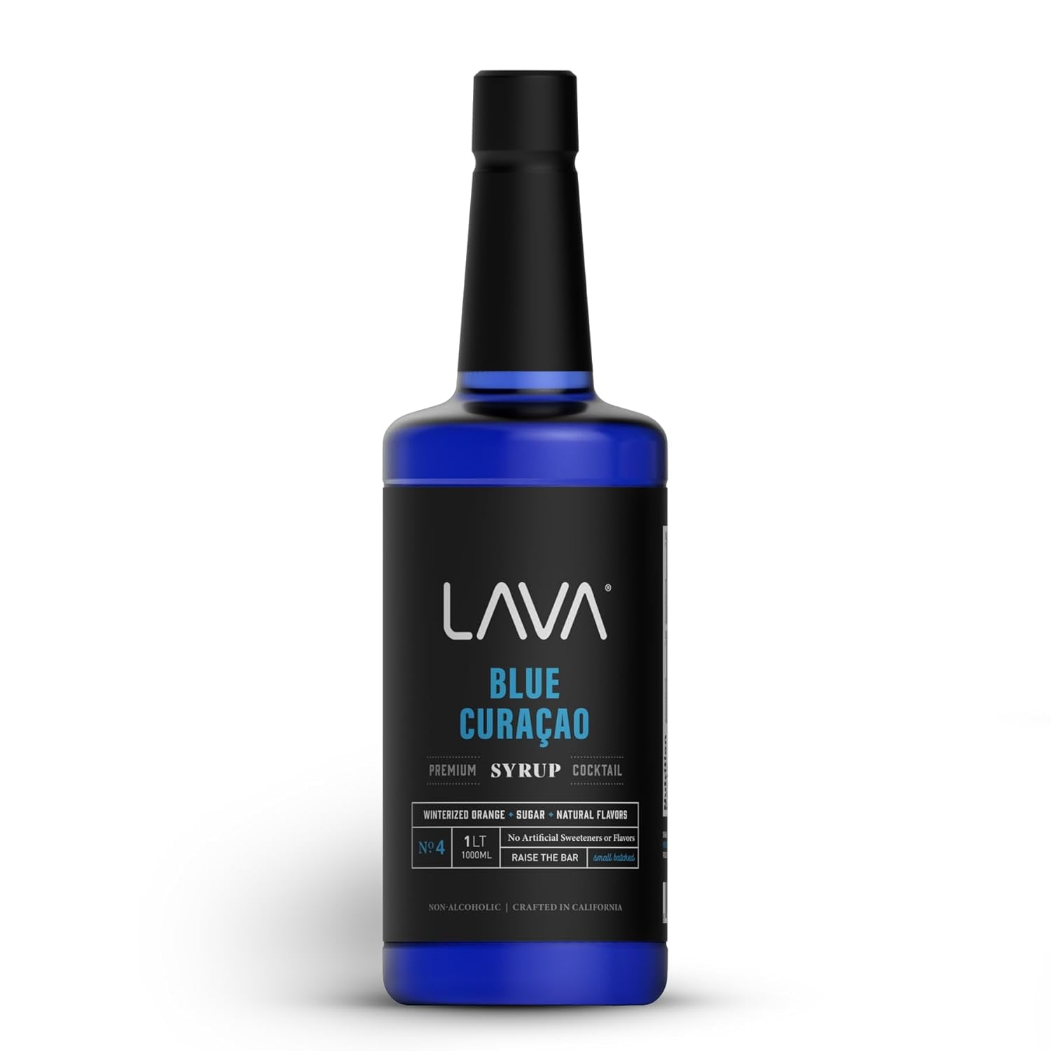 LAVA Premium Blue Curacao Syrup, 33.8oz, 100% Sugar, Real Orange ...