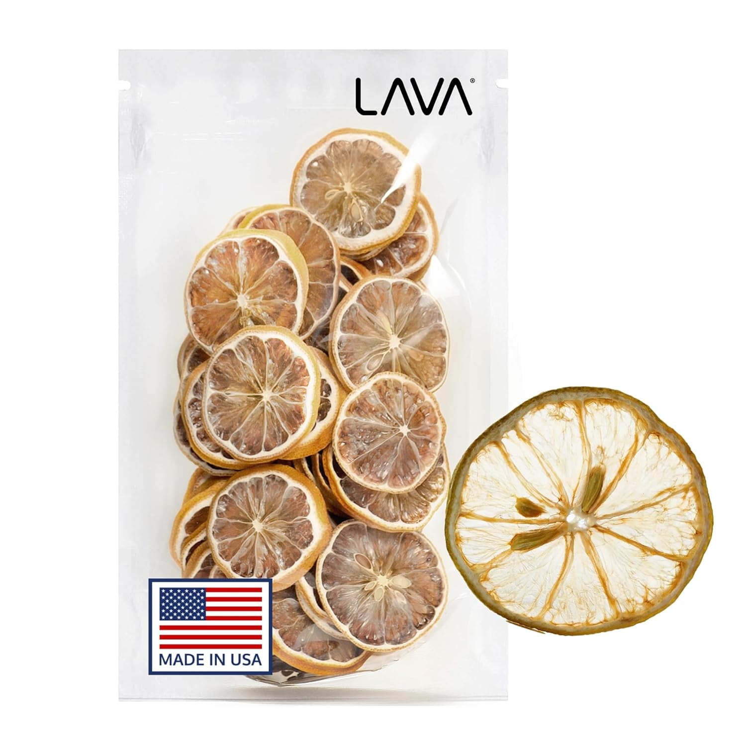 LAVA Premium Dried Lemon Slices 3oz/85g, Made in the USA, 100% Natural ...