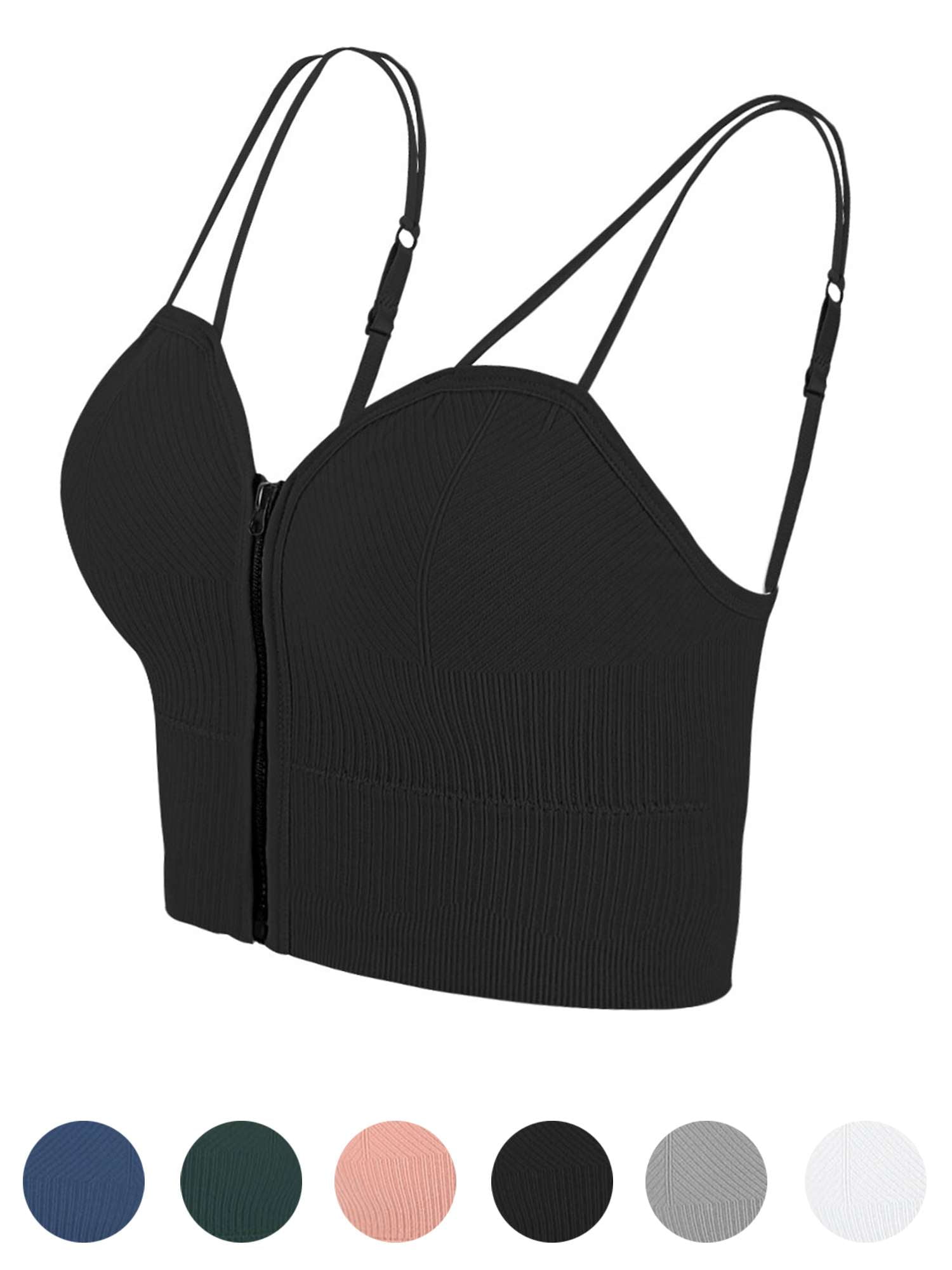 LAVA Spaghetti Strap Crop Tops for Women Padded Bralettes Cami Tank Top ...