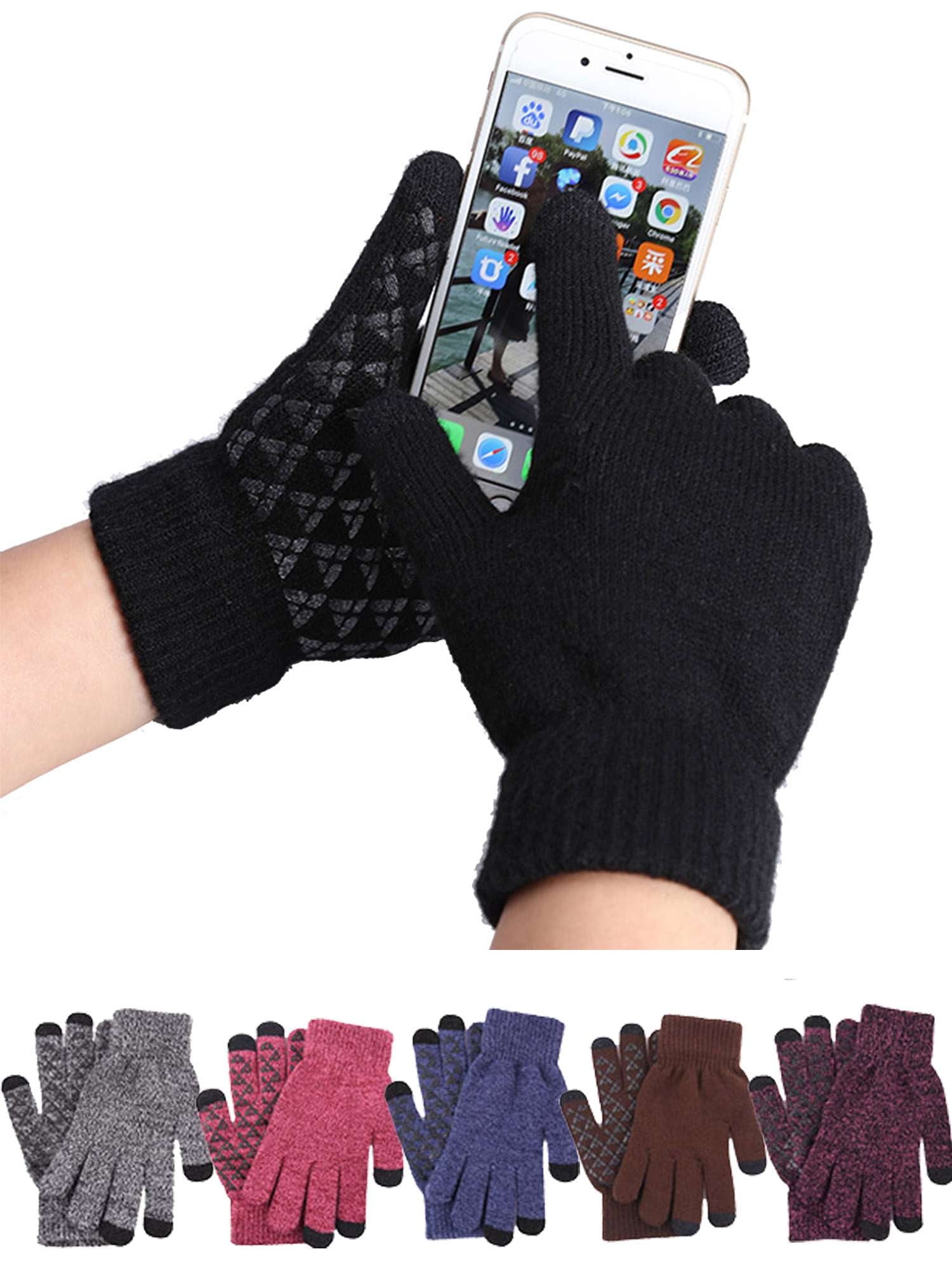 LAVA Winter Knit Gloves for Men Women Touchscreen Cold Weather Thermal ...
