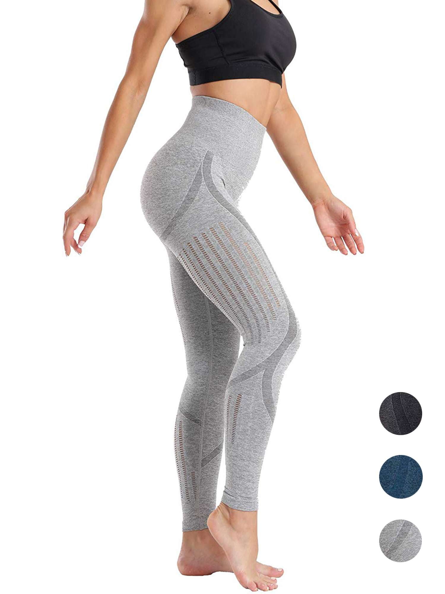 LAVA Women High Waist Yoga Leggings Tummy Control Butt Lifting Skinny ...