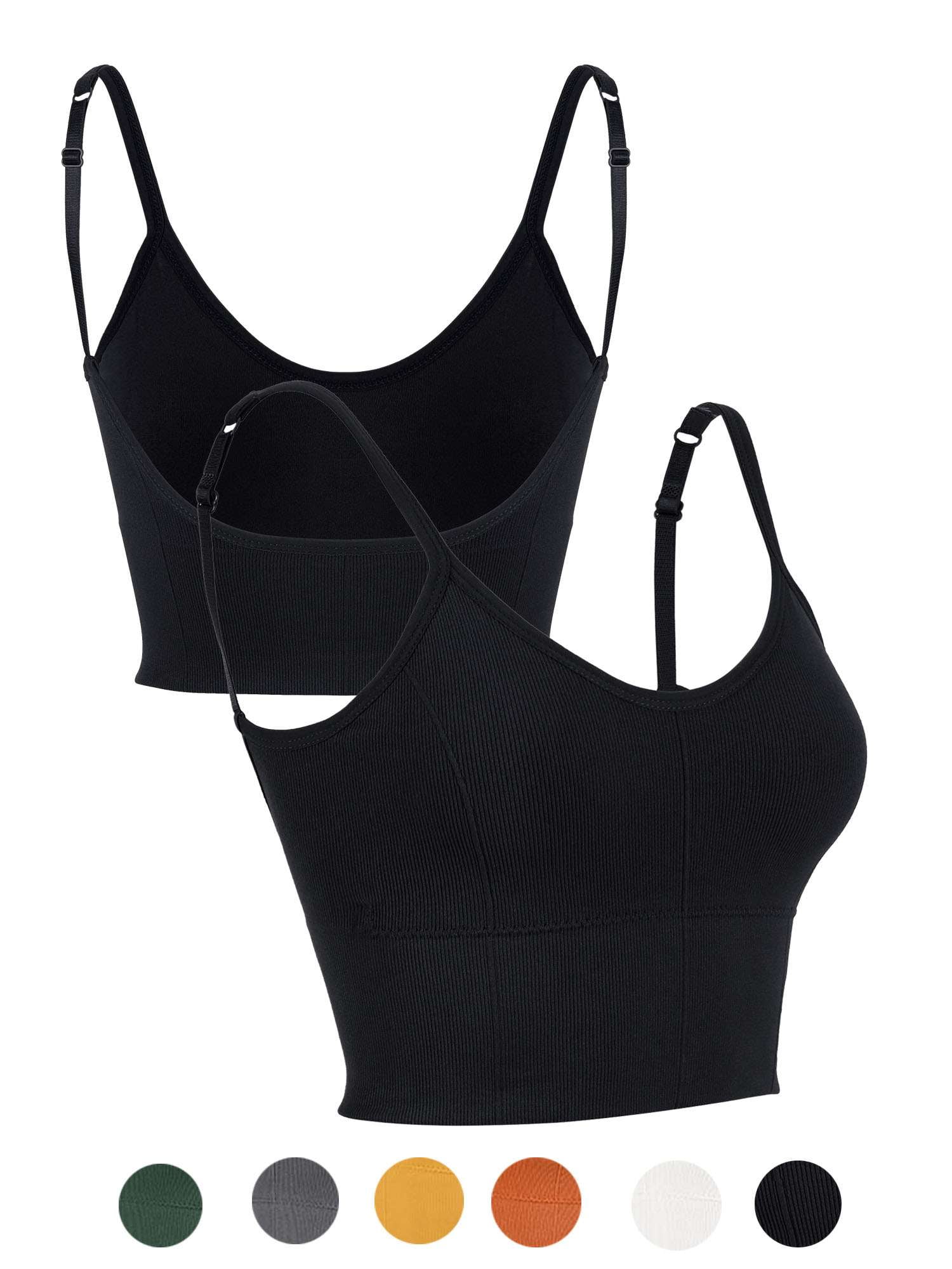 LAVA Womens Sport Bra Padded Cami Bralette Crop Tops Yoga Push Up Vest ...