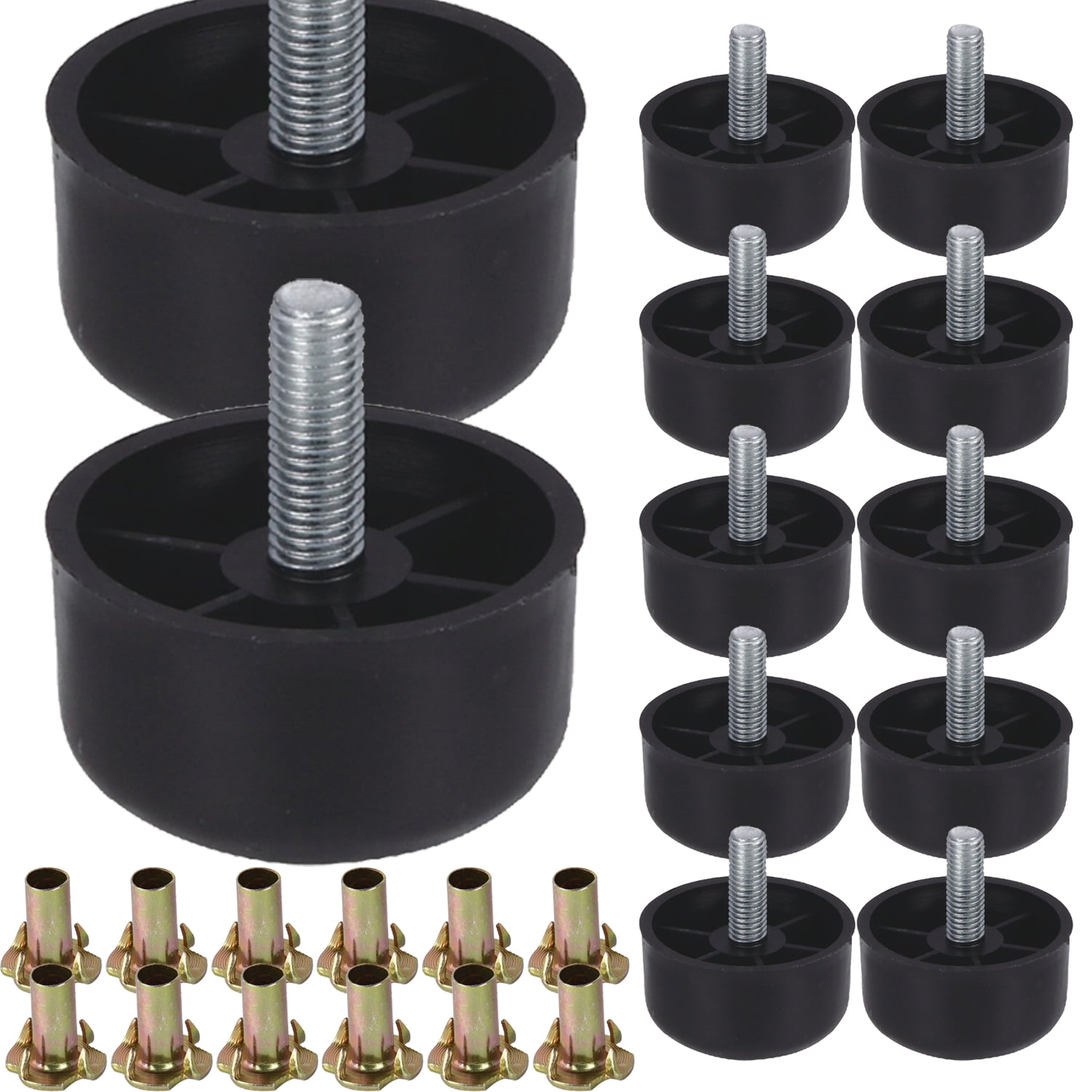 LAVANE 1.5 inch / 3cm Plastic Furniture Legs, Set of 12 Mid Century ...