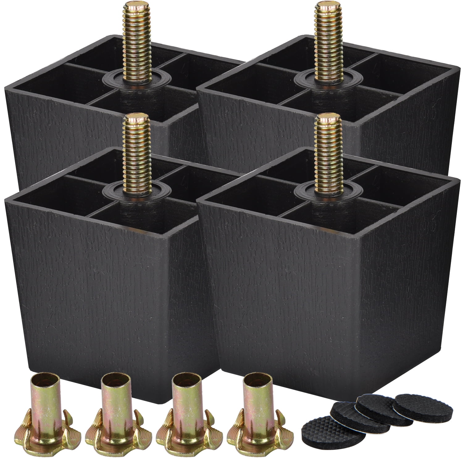 LAVANE 2 inch / 5cm Plastic Furniture Legs, Set of 4 Mid Century Modern ...