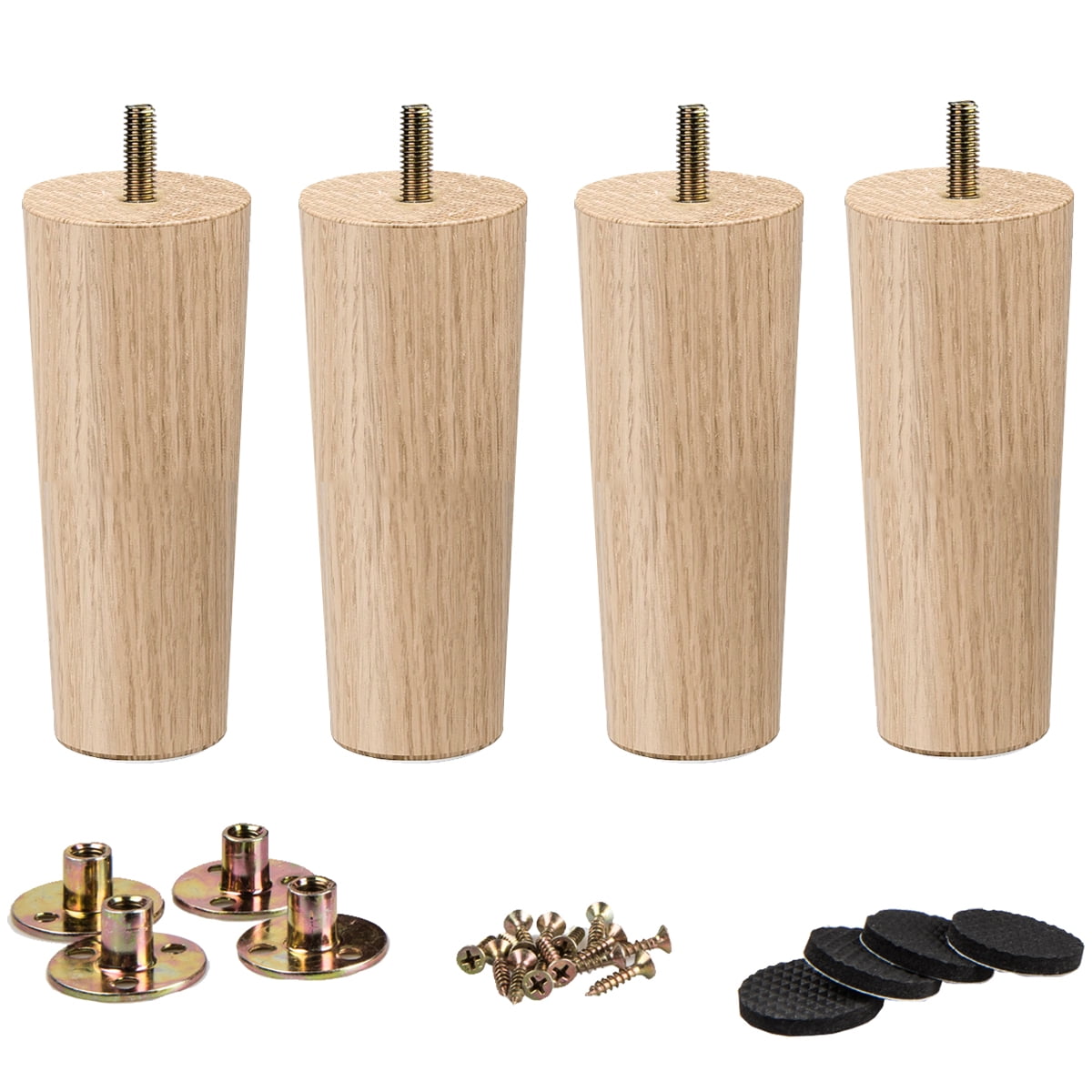LAVANE 7 Inch / 18 cm Wooden Furniture Legs Set of 4 Mid-Century Modern ...