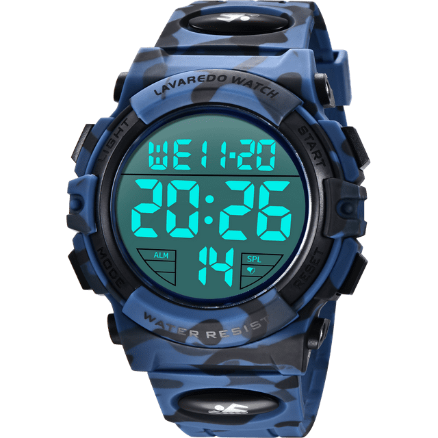 LAVAREDO Men's Digital Sports Watch, Stopwatch Water Resistant, Large ...
