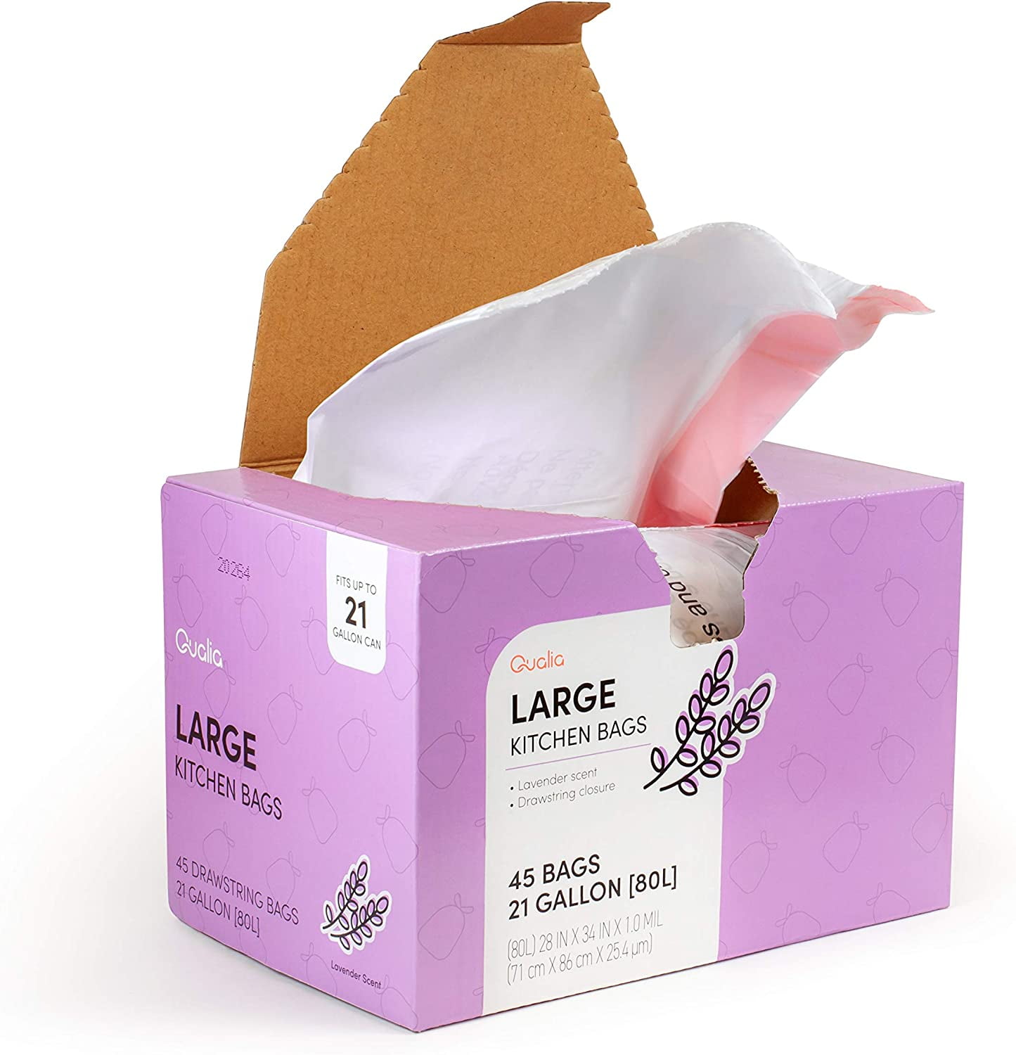 LAVENDER SCENTED 21 Gal / 80 Liter | Drawstring Closure Trash Bag ...