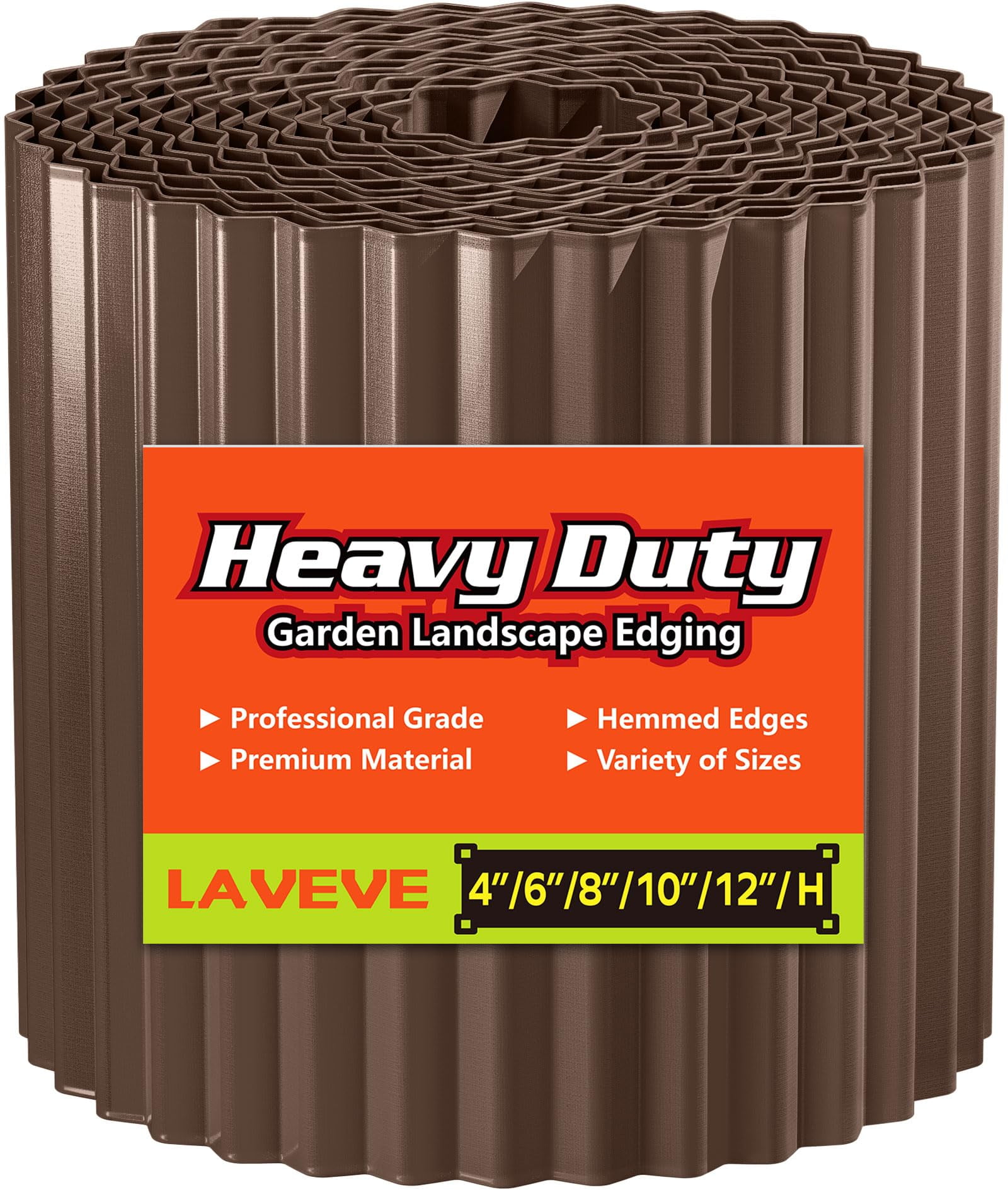 LAVEVE Corrugated Metal Garden Edging 6" x 40Ft, Landscape Edging ...