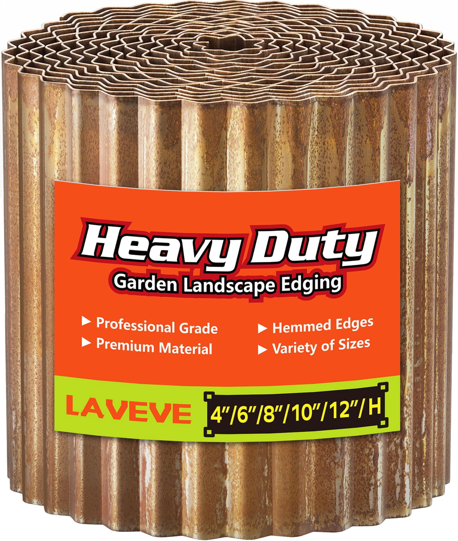 LAVEVE Corrugated Metal Garden Edging - BSL1 Sturdy Border Perfect for ...