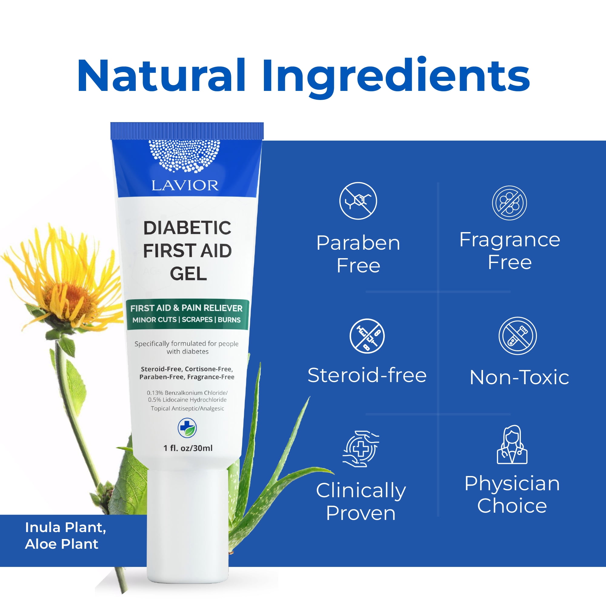 LAVIOR - Diabetic First-Aid Gel (1oz) - Speeds Healing for Cuts ...