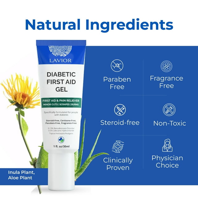LAVIOR - Diabetic First-Aid Gel (1oz) - Speeds Healing for Cuts ...