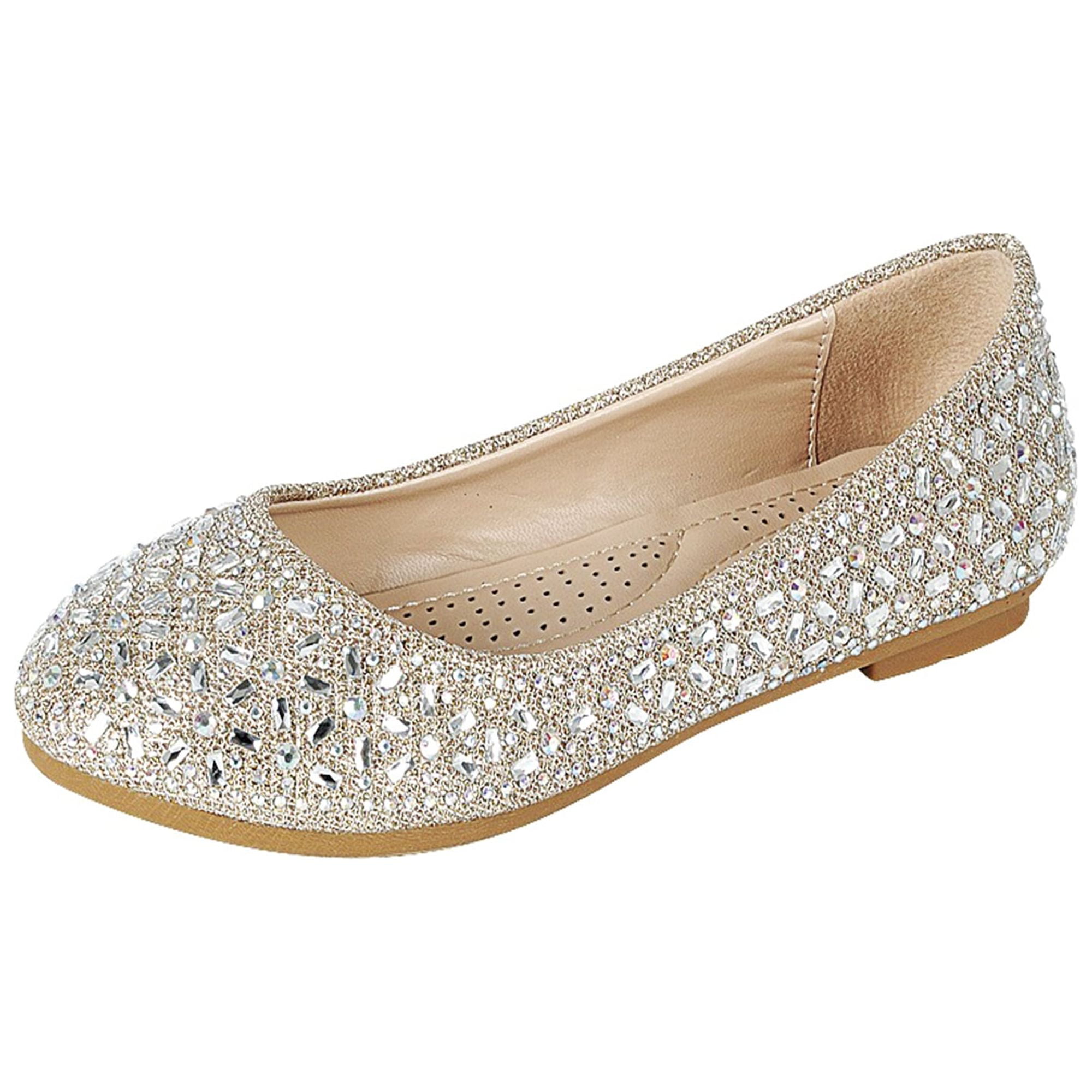 LAVRA Girls Ballet Flats Glitter Mary Jane Dress Shoes - Walmart.com