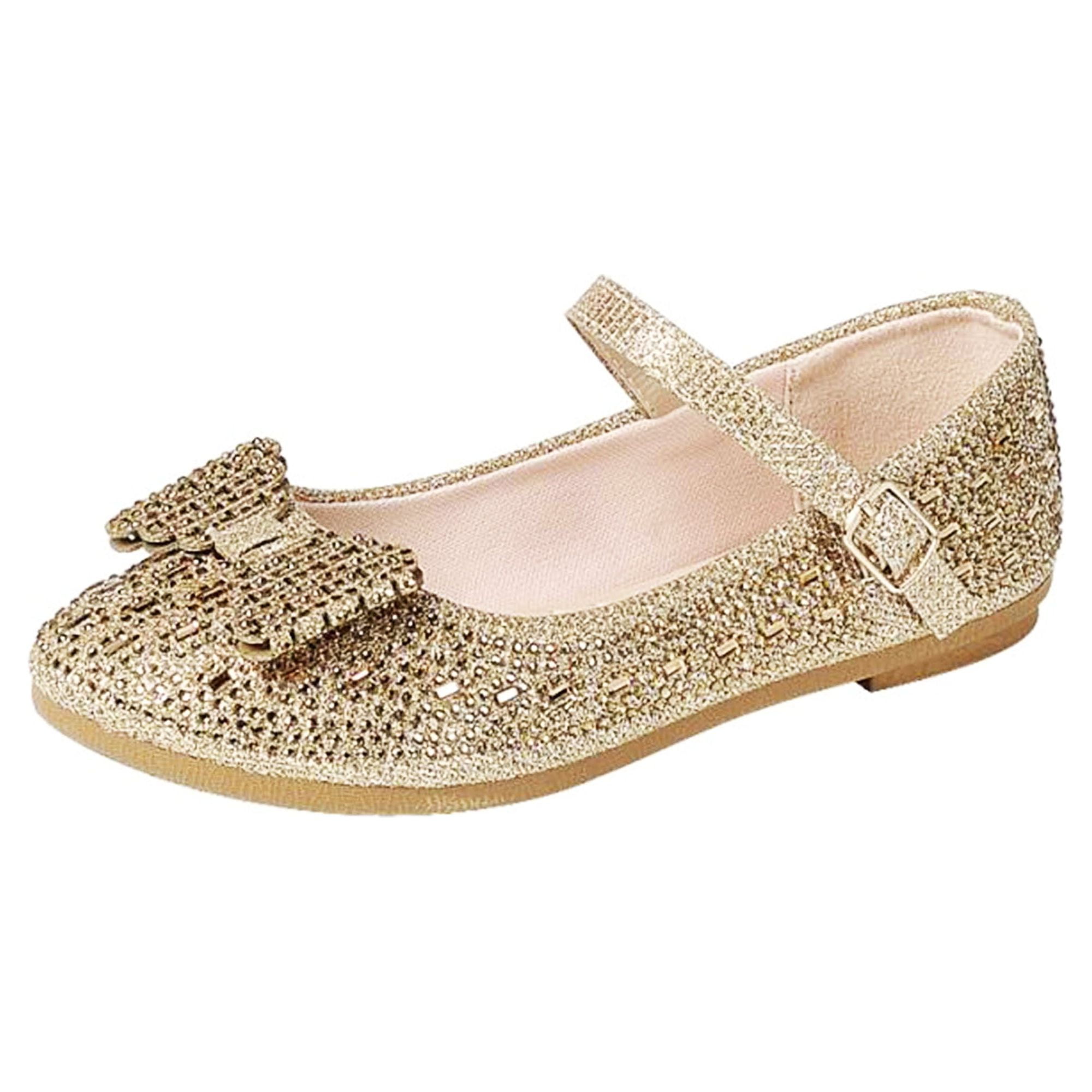 LAVRA Girls Ballet Flats Glitter Mary Jane Dress Shoes - Walmart.com
