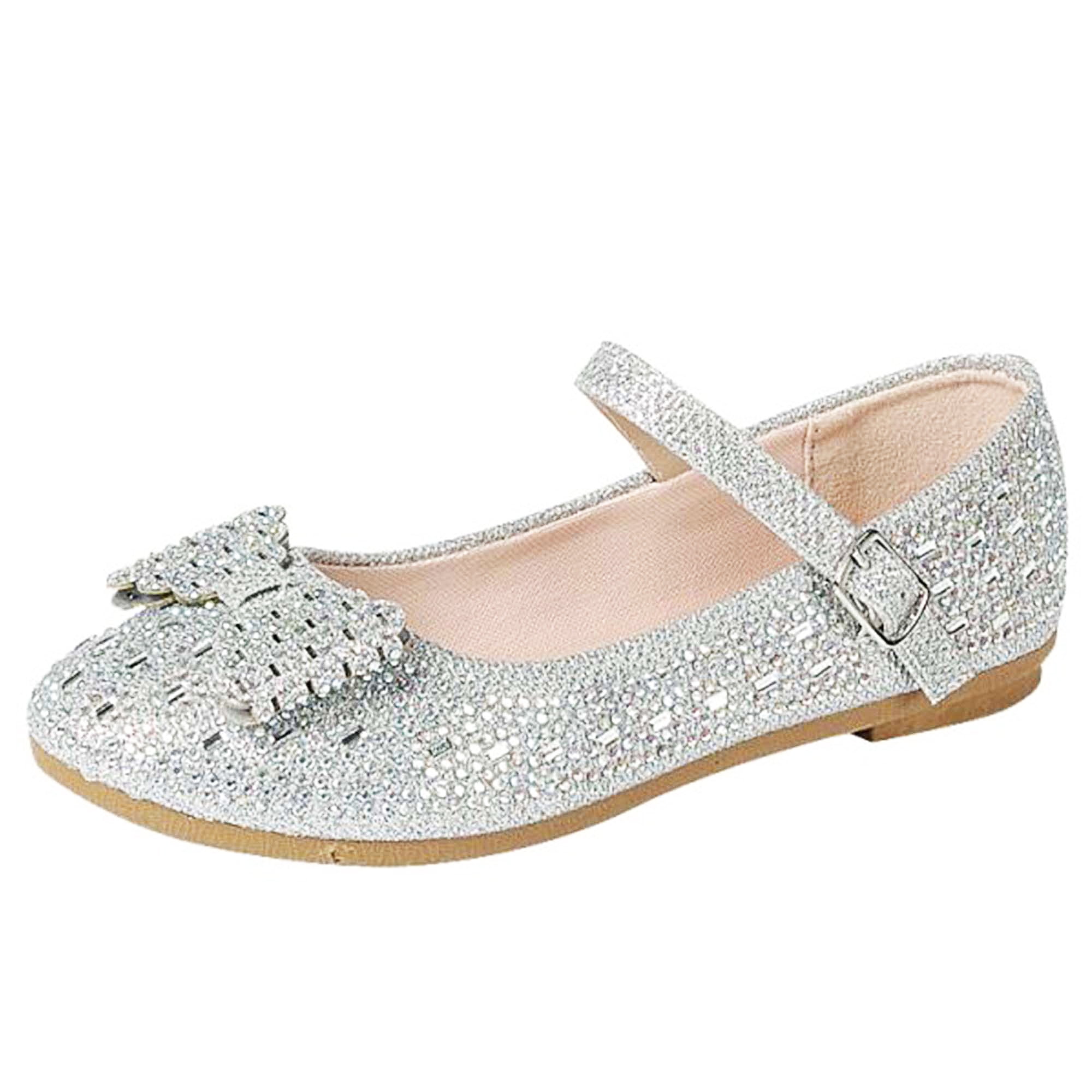 LAVRA Girls Ballet Flats Glitter Mary Jane Dress Shoes - Walmart.com