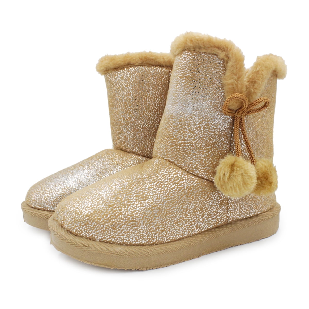 LAVRA Girls Classic Booties Faux Fur Lined Winter Snow Boots - Walmart.com