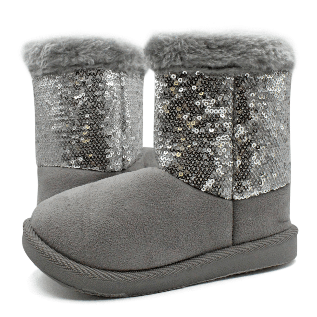 LAVRA Girls Classic Booties Faux Fur Lined Winter Snow Boots - Walmart.com
