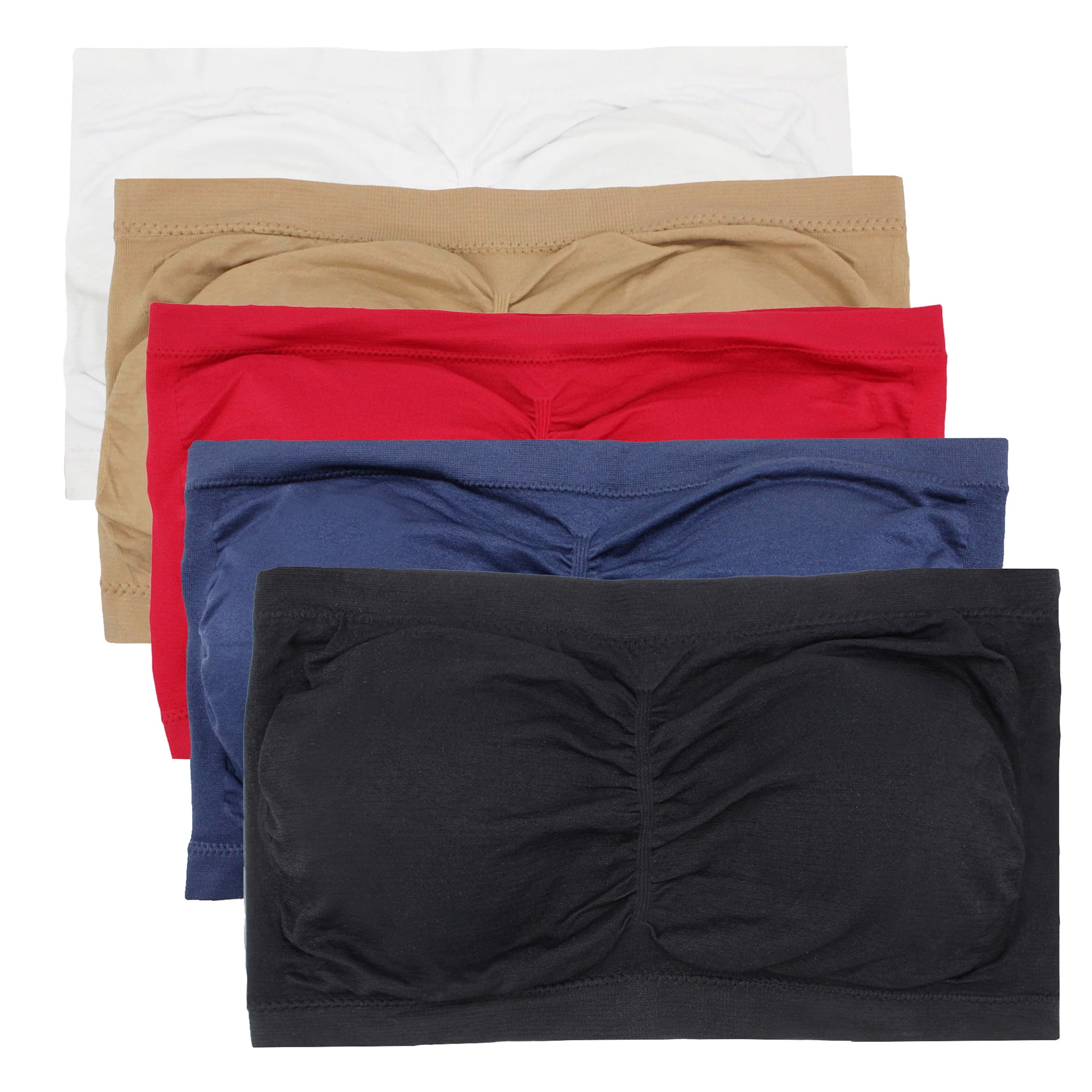 LAVRA Women's Luxurious Comfort Padded Bandeau, Seamless Tube Top with ...