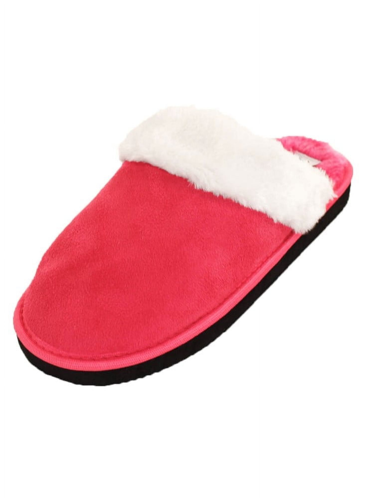 LAVRA Women's Faux Suede Furry Comfort Black Mule Slippers - Walmart.com