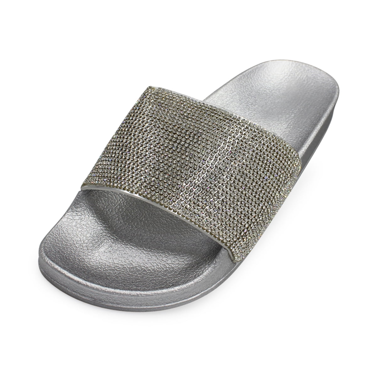 LAVRA Women's Glitter Rhinestone Slide Sparkle Bling Sandals - Walmart.com