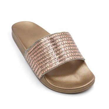 Women's Mesh Sequin Slide Beaded Chinese Floral Sandal Slipper (FREE ...