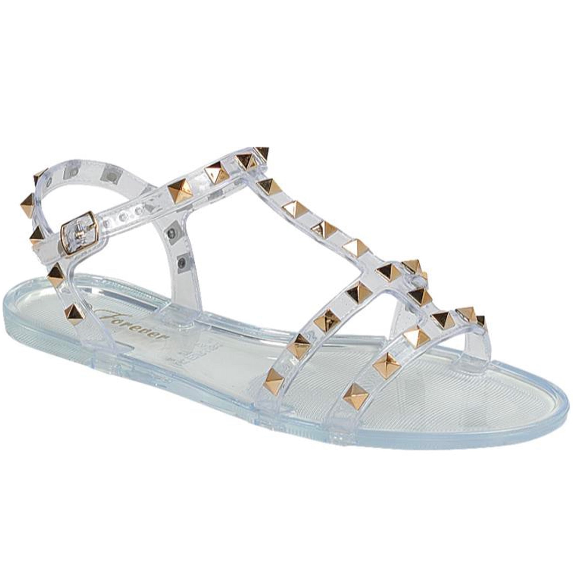 LAVRA Women's Jelly Studded Sandals Summer Flip Flop Gladiator Shoes ...