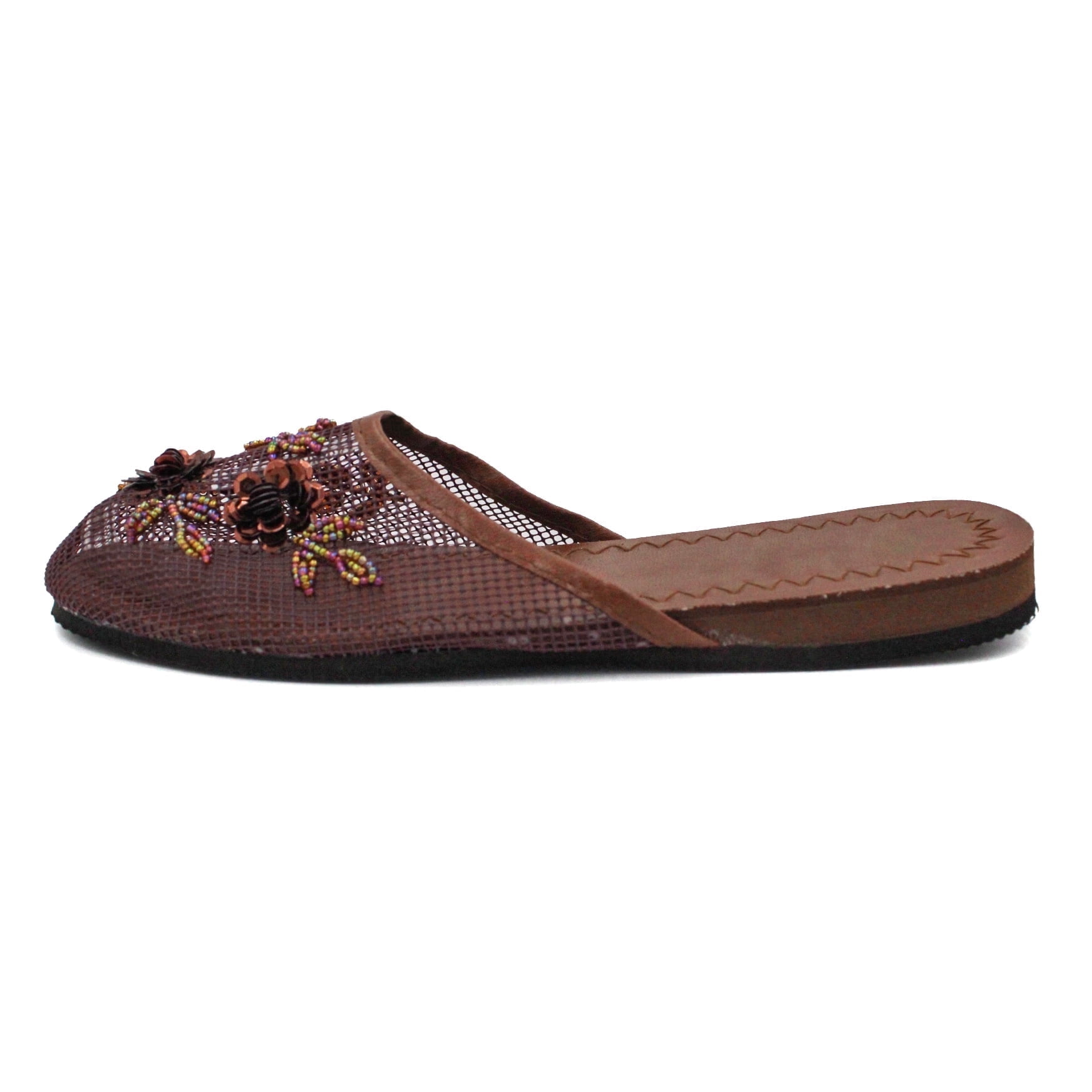 LAVRA Women's Mesh Sequin Slide Beaded Chinese Slippers Floral ...