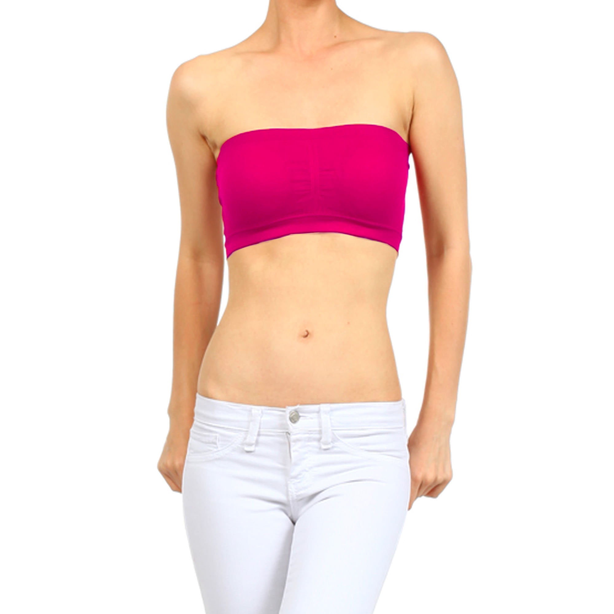 Lavra Womens Padded Strapless Bralette Seamless Bandeau Tube Bra Top
