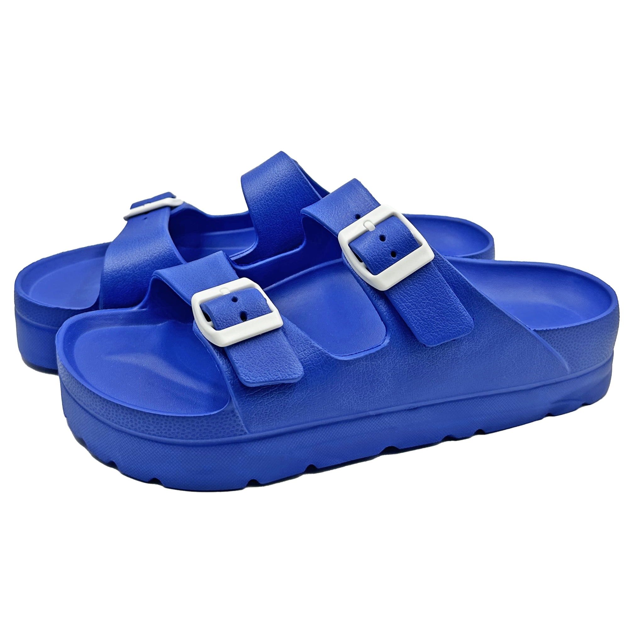 LAVRA Women's Platform Sandals EVA Double Buckle Flatfrom Slides ...