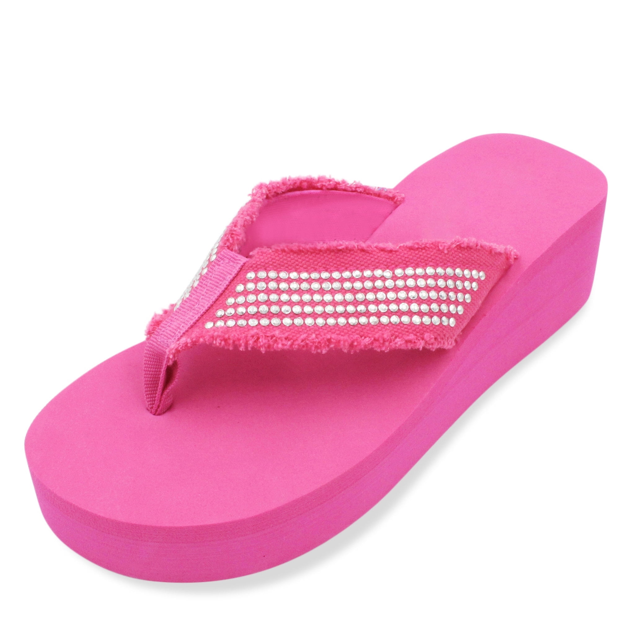 LAVRA Women's Platform Wedge Sandals Summer Beach Studded T Strap Flip ...