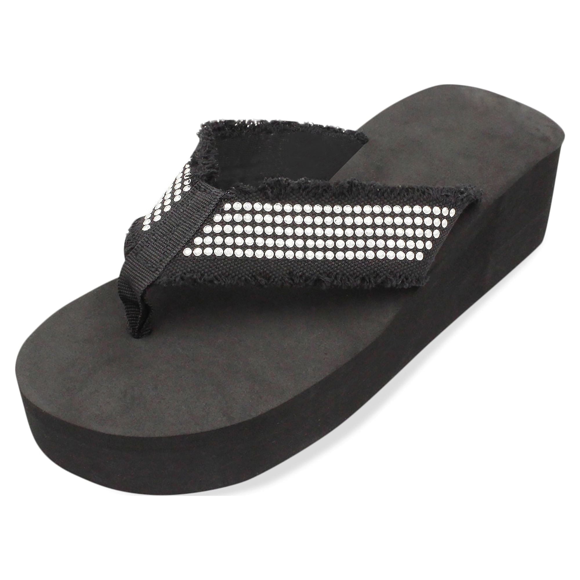 LAVRA Women's Summer Platform Flip Flops, Studded Wedge Sandals ...