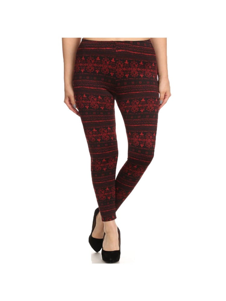 LAVRA Women's Plus Size Fleece Printed Stretch Pants Leggings - Walmart.com