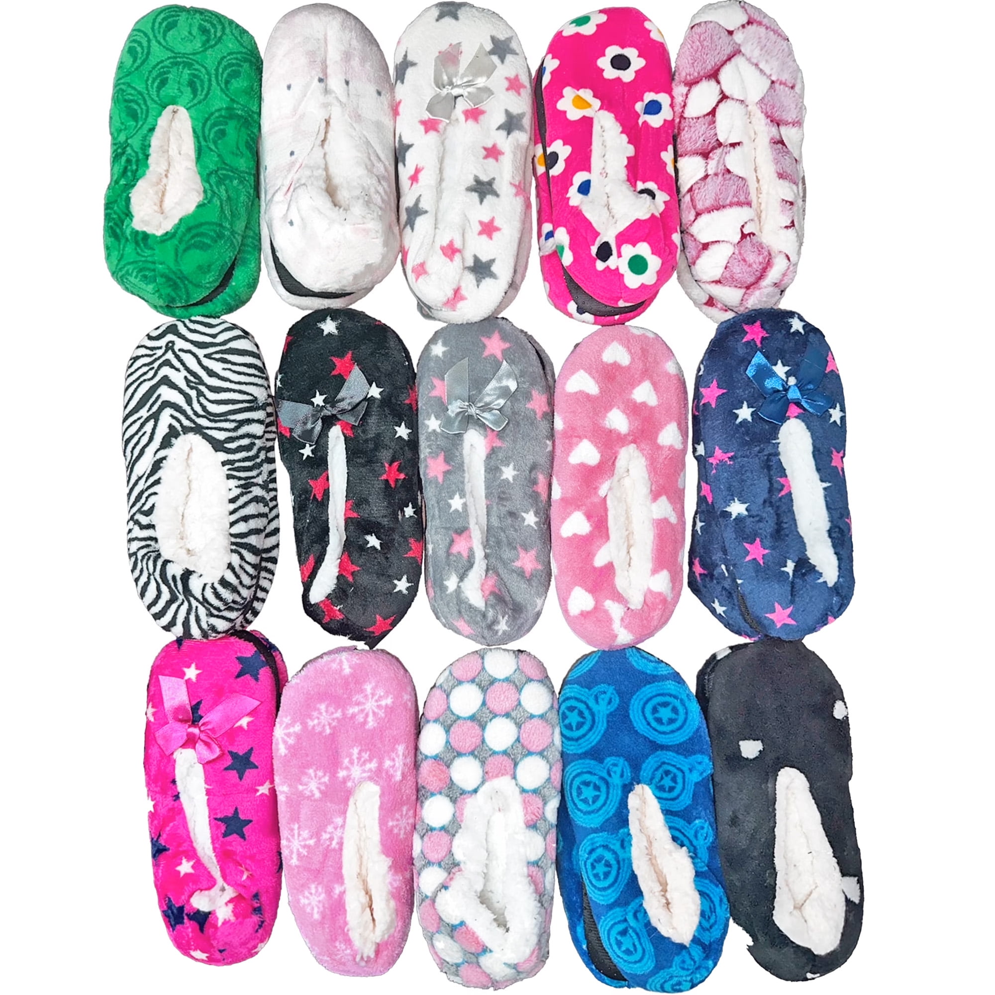 LAVRA Adult Women's Soft Plush Fleece Lined Non Skid Slipper Socks Gift ...