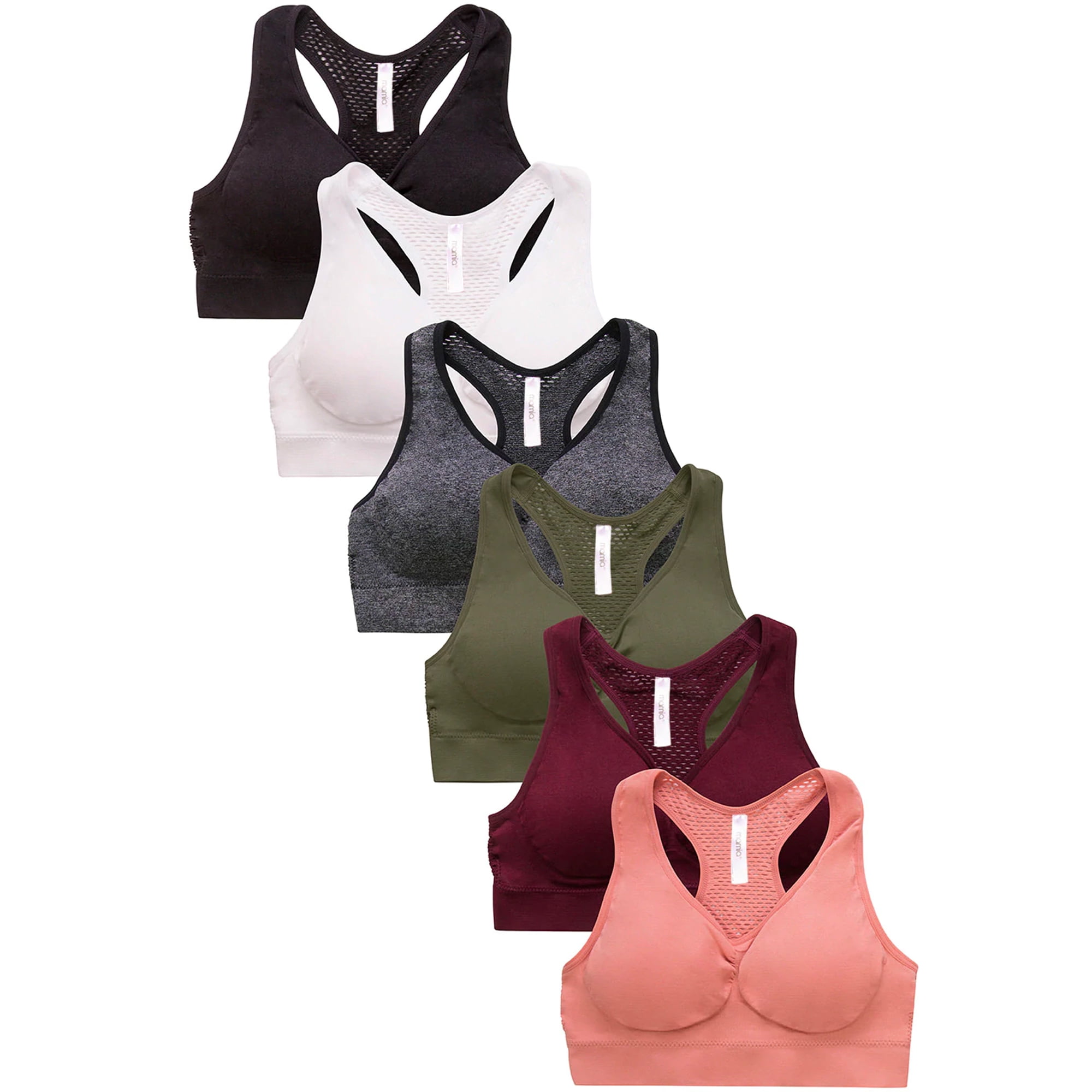 LAVRA Women's Sports Bra 3 or 6 Pack of Comfort Yoga Exercise Padded ...