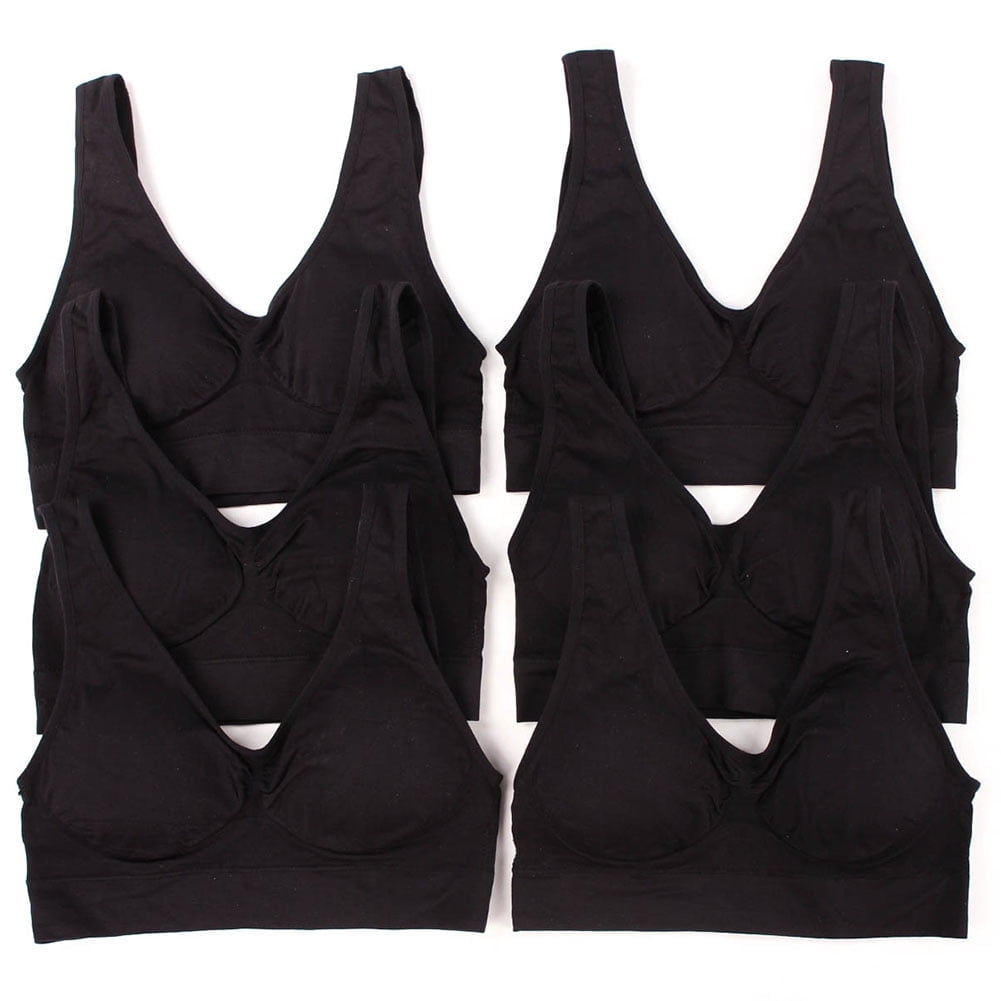 LAVRA Women's Sports Bra 3 or 6 Pack of Comfort Yoga Exercise Padded ...