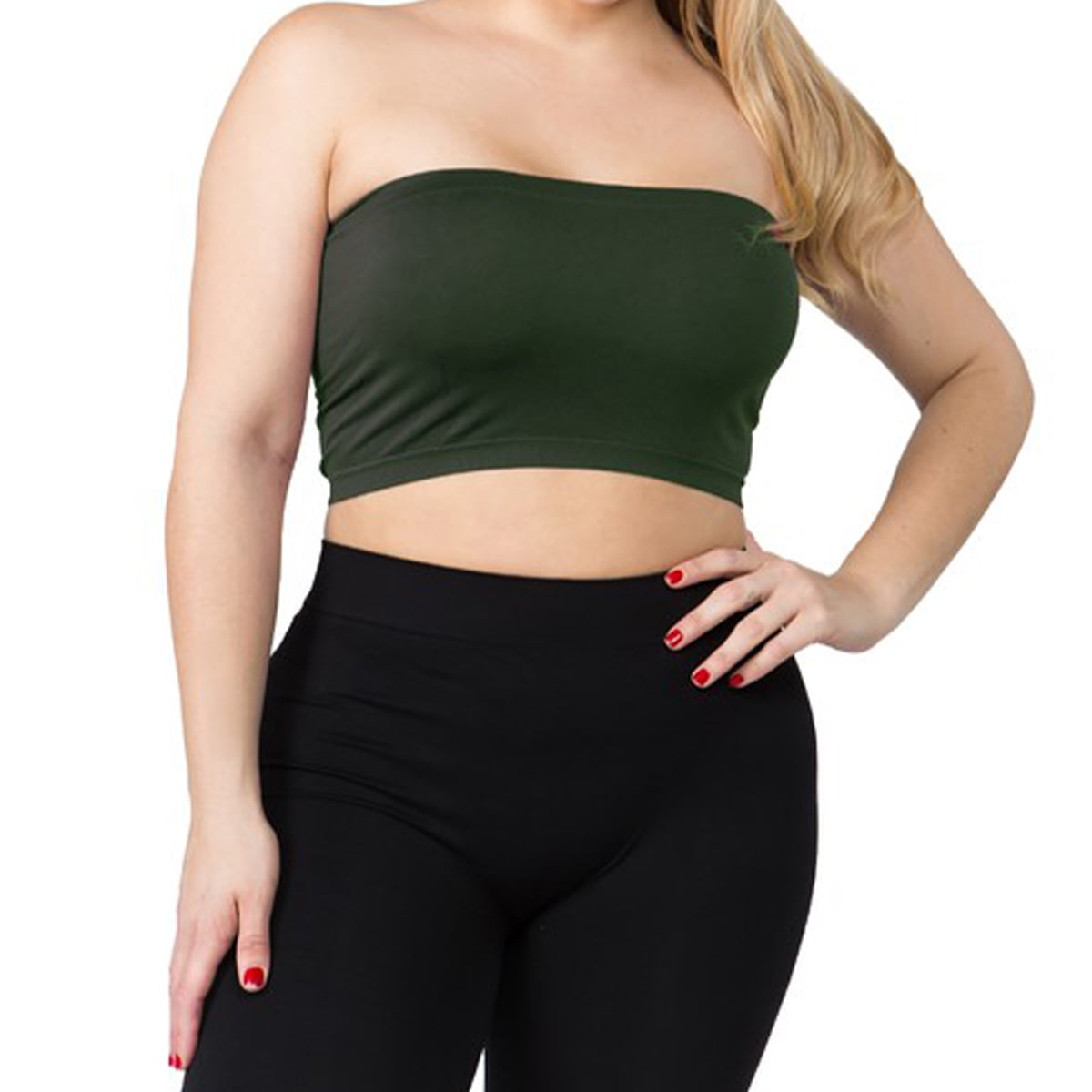 LAVRA Women's Strapless Bralette Non Padded Plus Size Bandeau Seamless ...