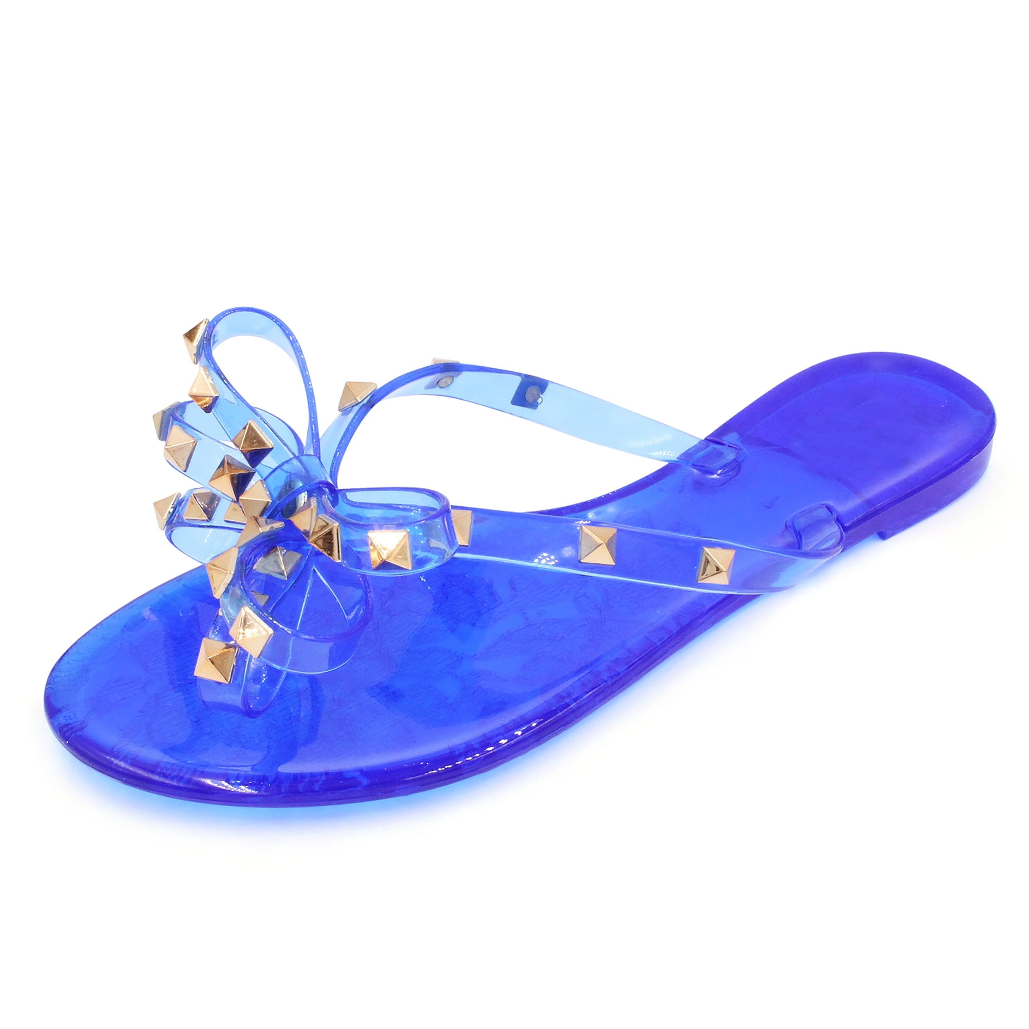 LAVRA Womens Stud Bow Sandals Summer Jelly Flip Flop - Walmart.com