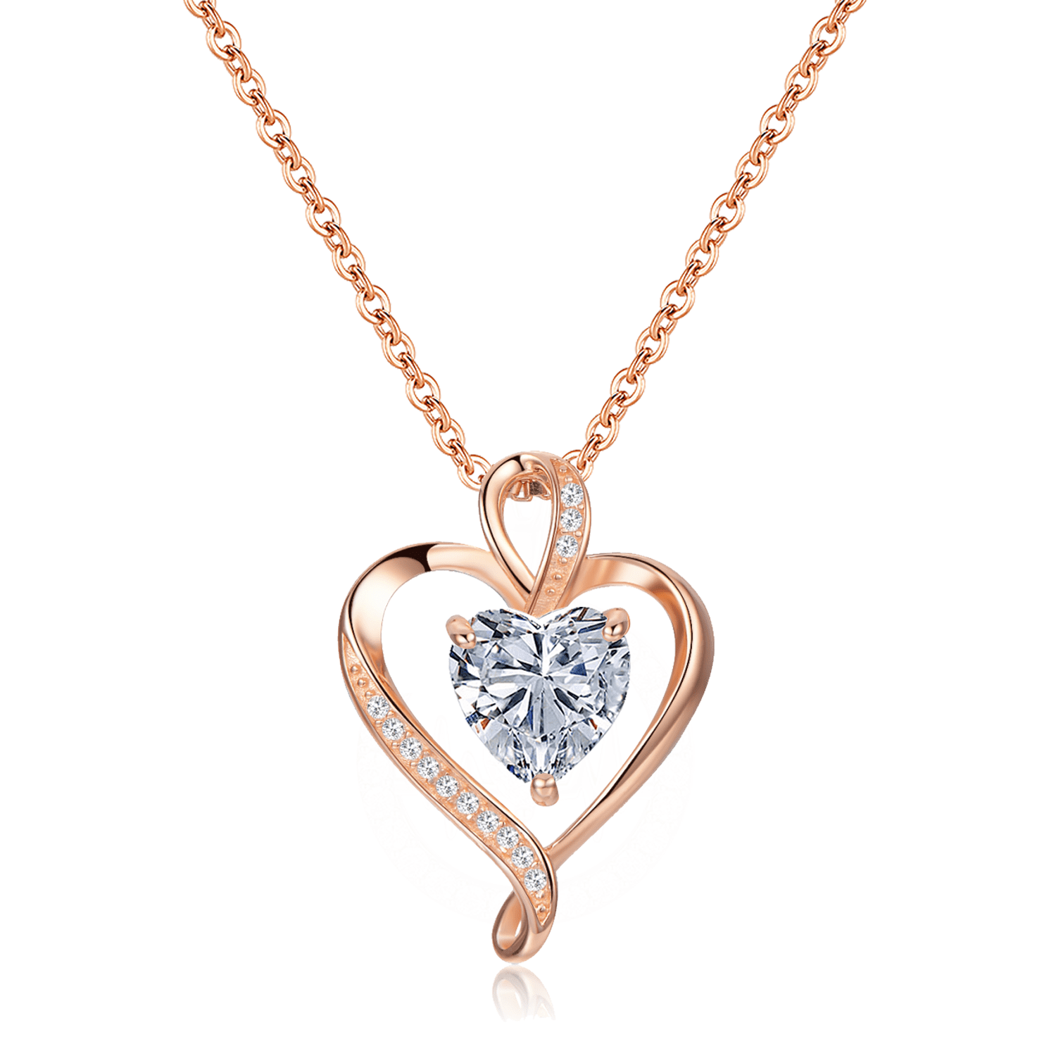 LAVUMO Heart Necklace for Women Sterling Silver 925 Jewelry Gift for Her