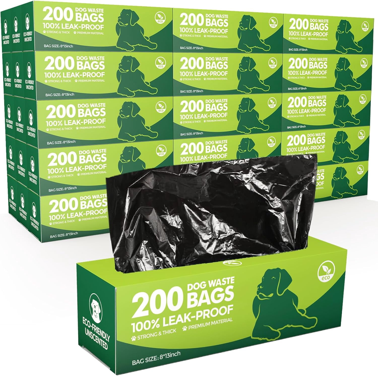 LAVUNE 10 Boxed Rolls 2000 Counts Dog Poop Bags Bulk Leak Proof Dog ...