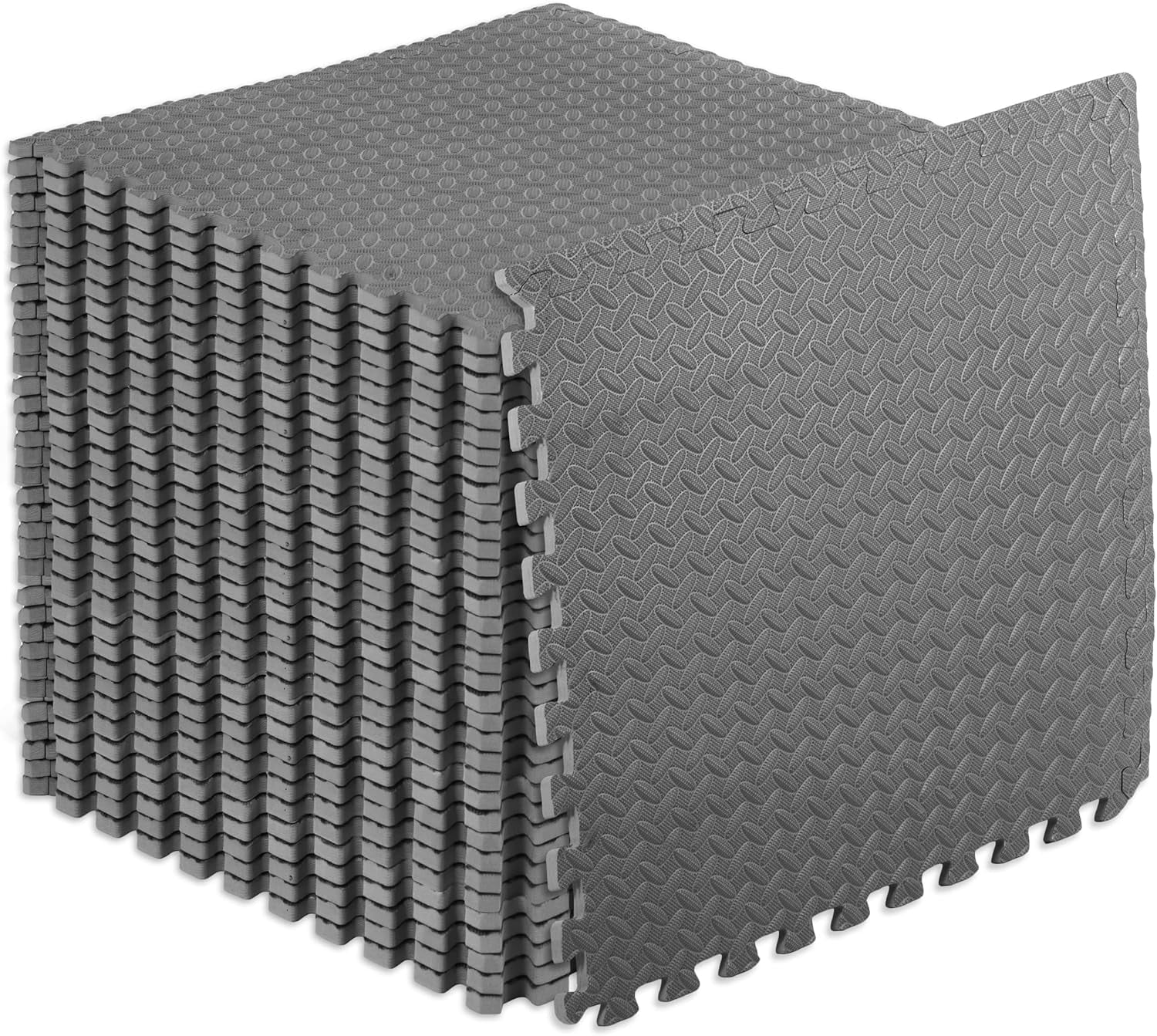 LAVUNE Puzzle Exercise Mat ½ in, EVA Interlocking Foam Floor Tiles for ...