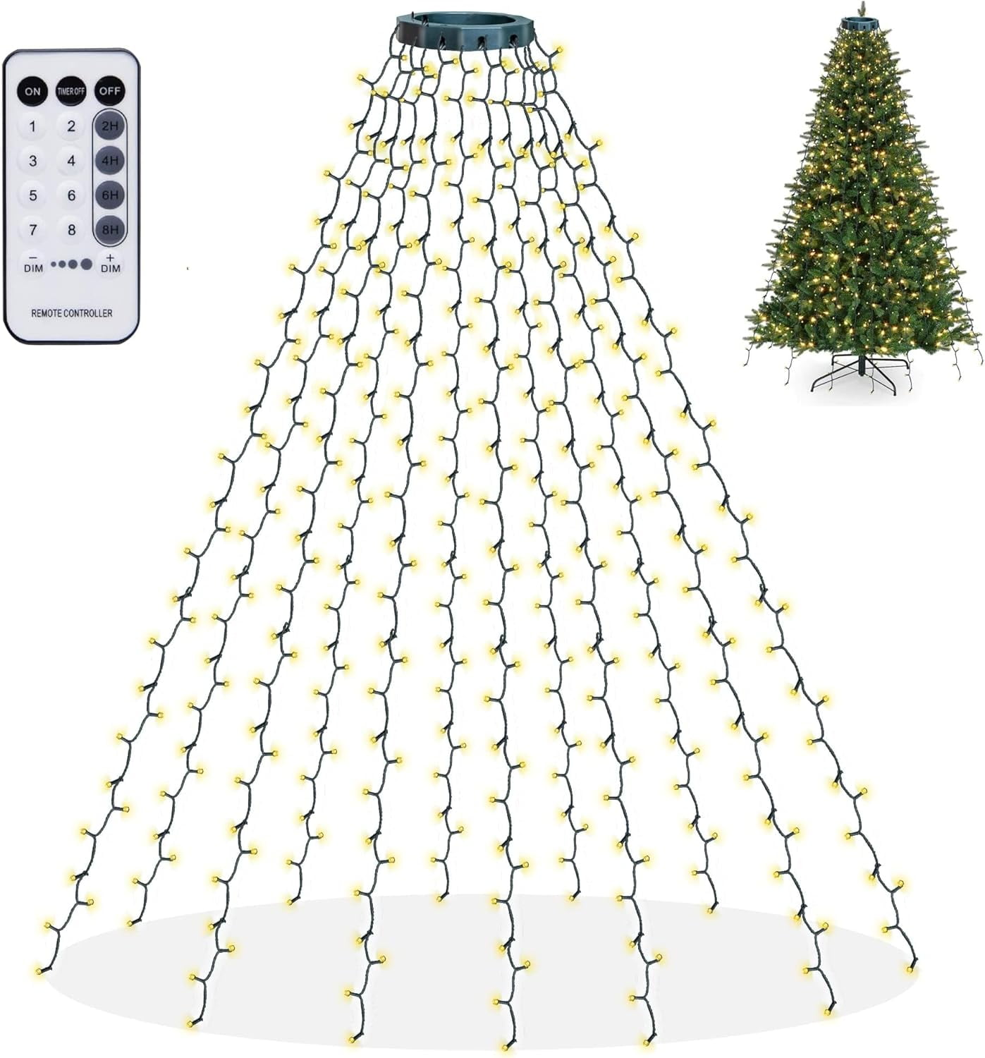 LAVUNE Smart Christmas Tree Lights, 448 LED Color Changing Waterfall ...