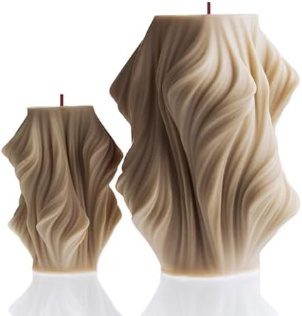 LAWA Cascading Wave Candle - Large Beautiful Handmade Pillar Scented ...