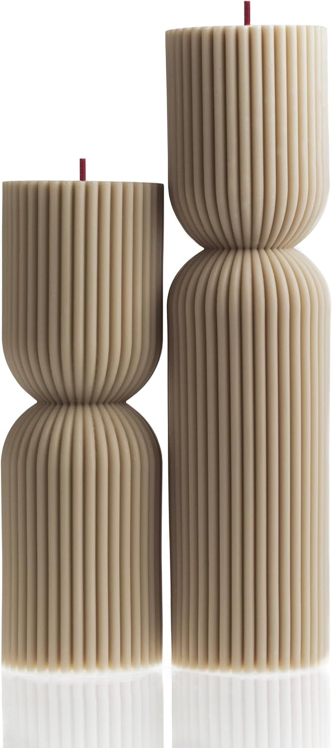 LAWA Hourglass Pillar Candle - Large Beautiful Handmade Pillar Scented ...