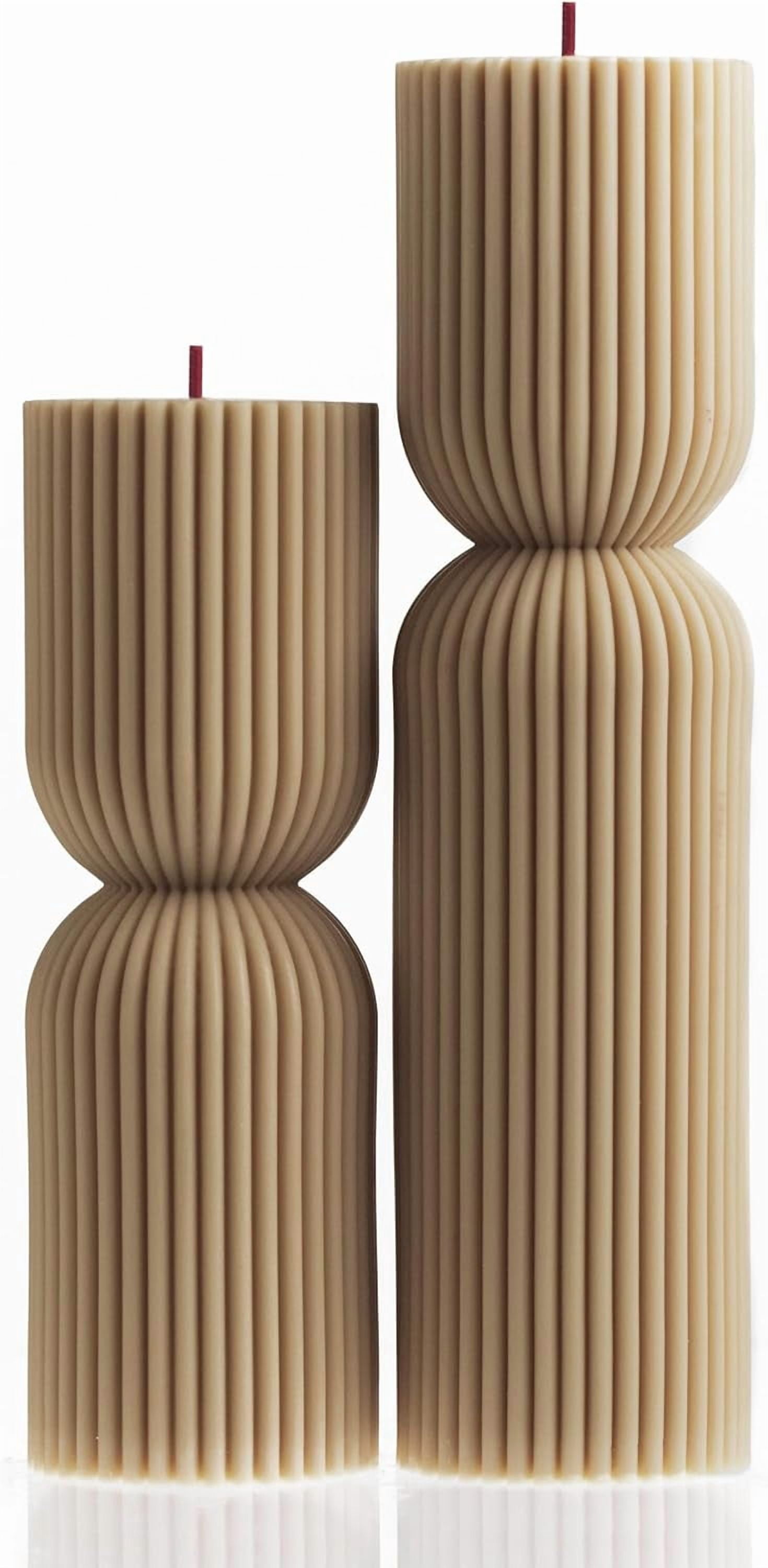 LAWA Hourglass Pillar Candle - Large Beautiful Handmade Pillar Scented ...
