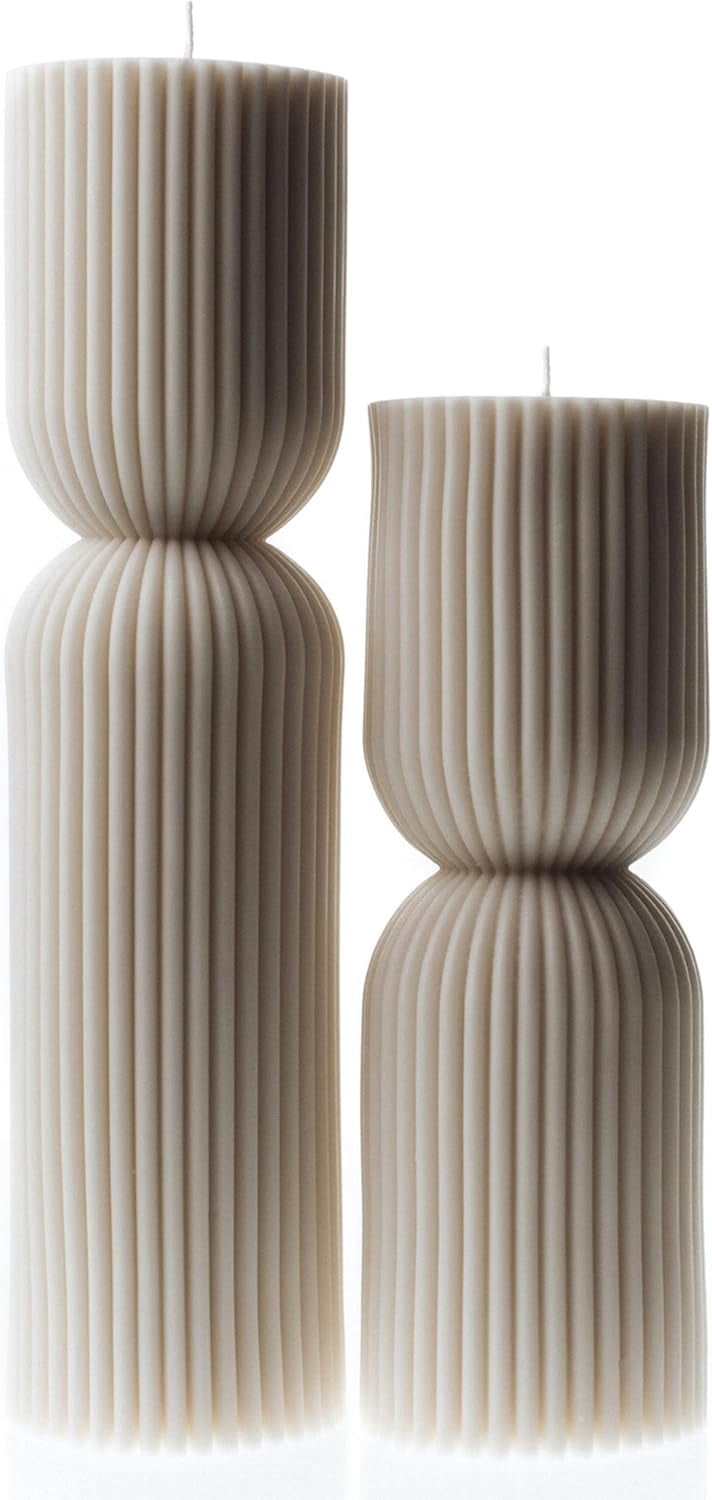 LAWA Hourglass Pillar Candle - Large Beautiful Handmade Pillar Scented ...